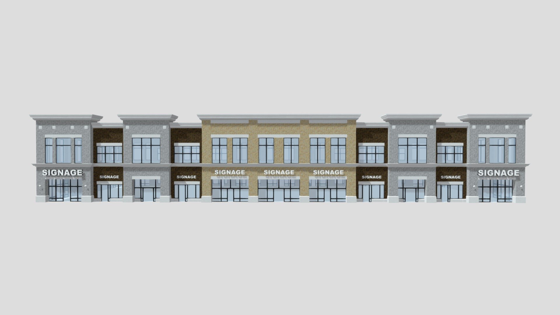 Detailed Strip Mall Facade - 3D model by TrulyOne3D [39026c4] - Sketchfab
