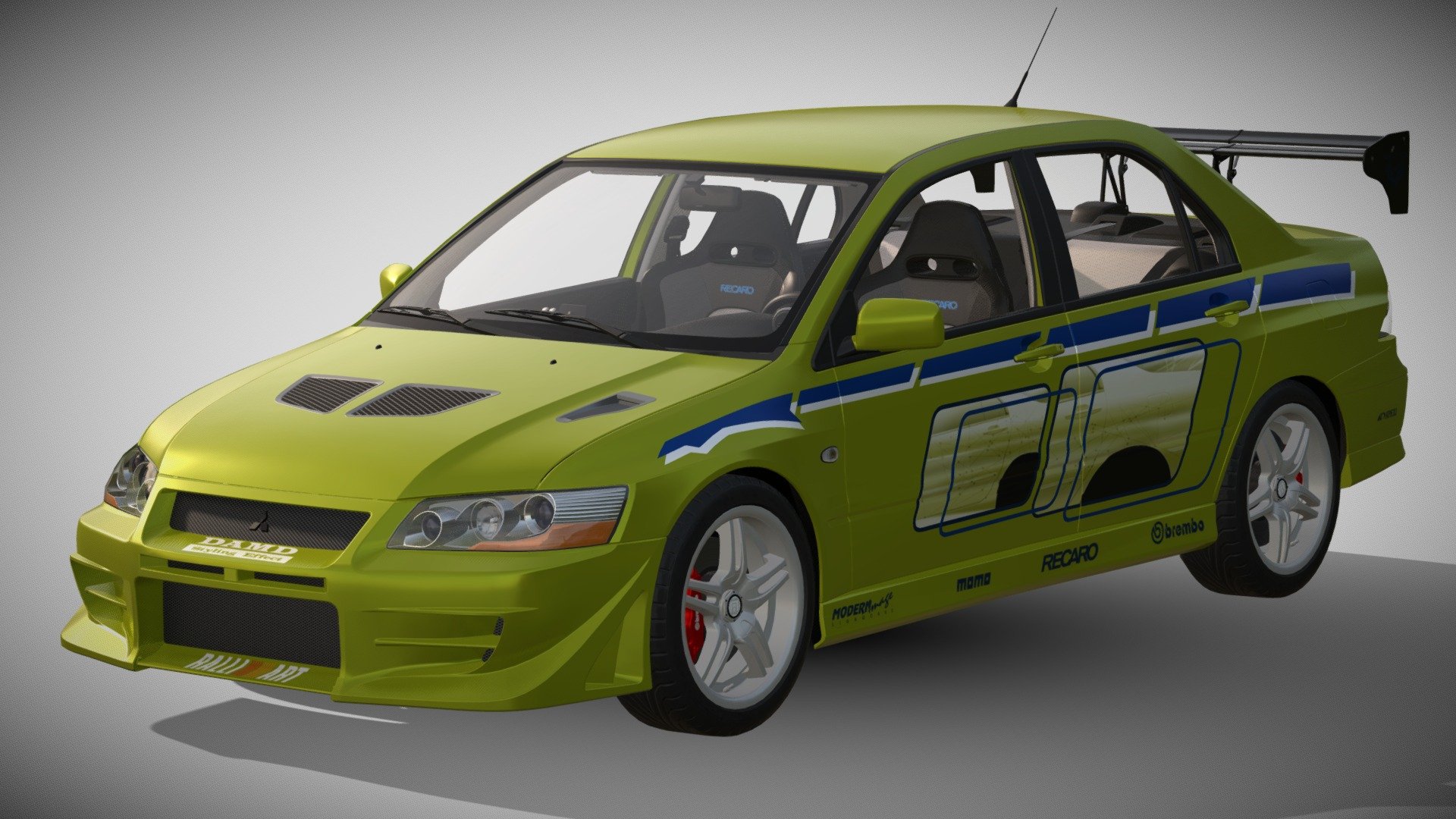 2002 Mitsubishi Lancer Evolution VII DAMD - 2F2F - Download Free 3D ...