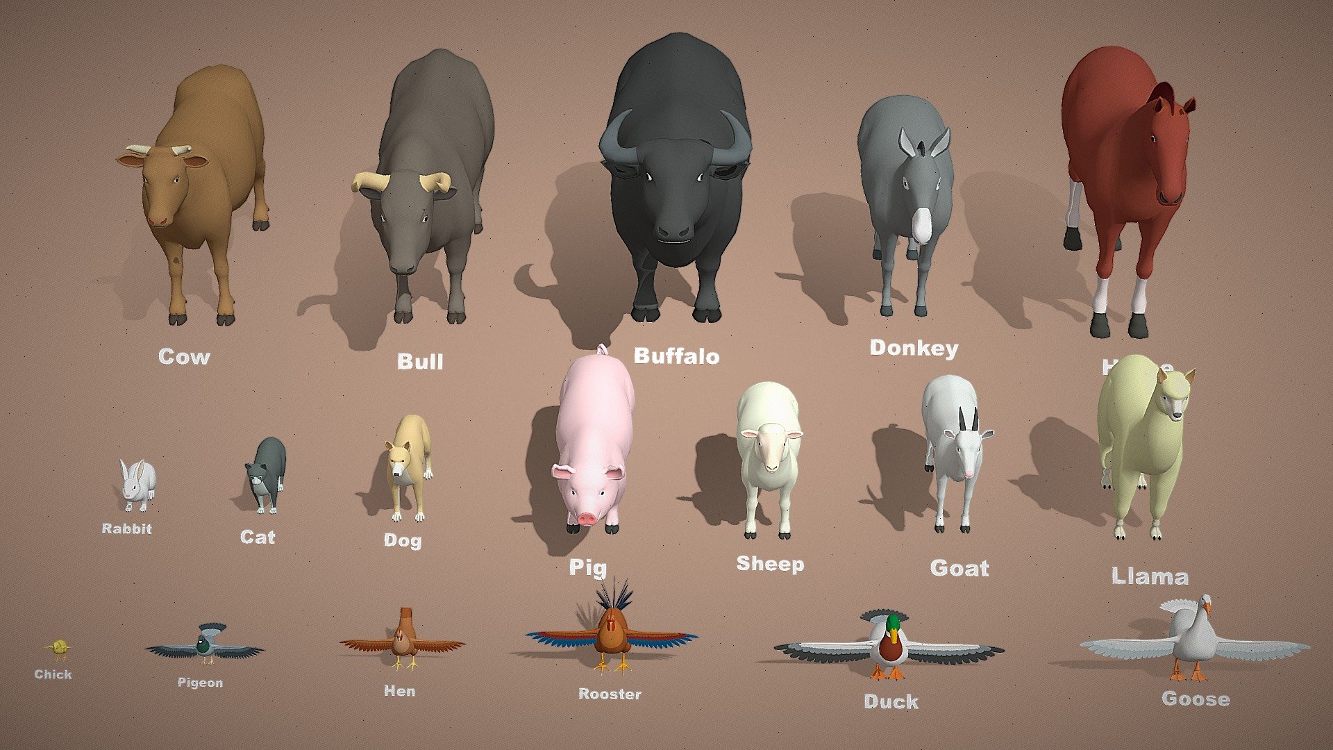 Animals Pack - Farm Animal - Buy Royalty Free 3D model by PolyOne Studio (@polyone) [390a51f ...