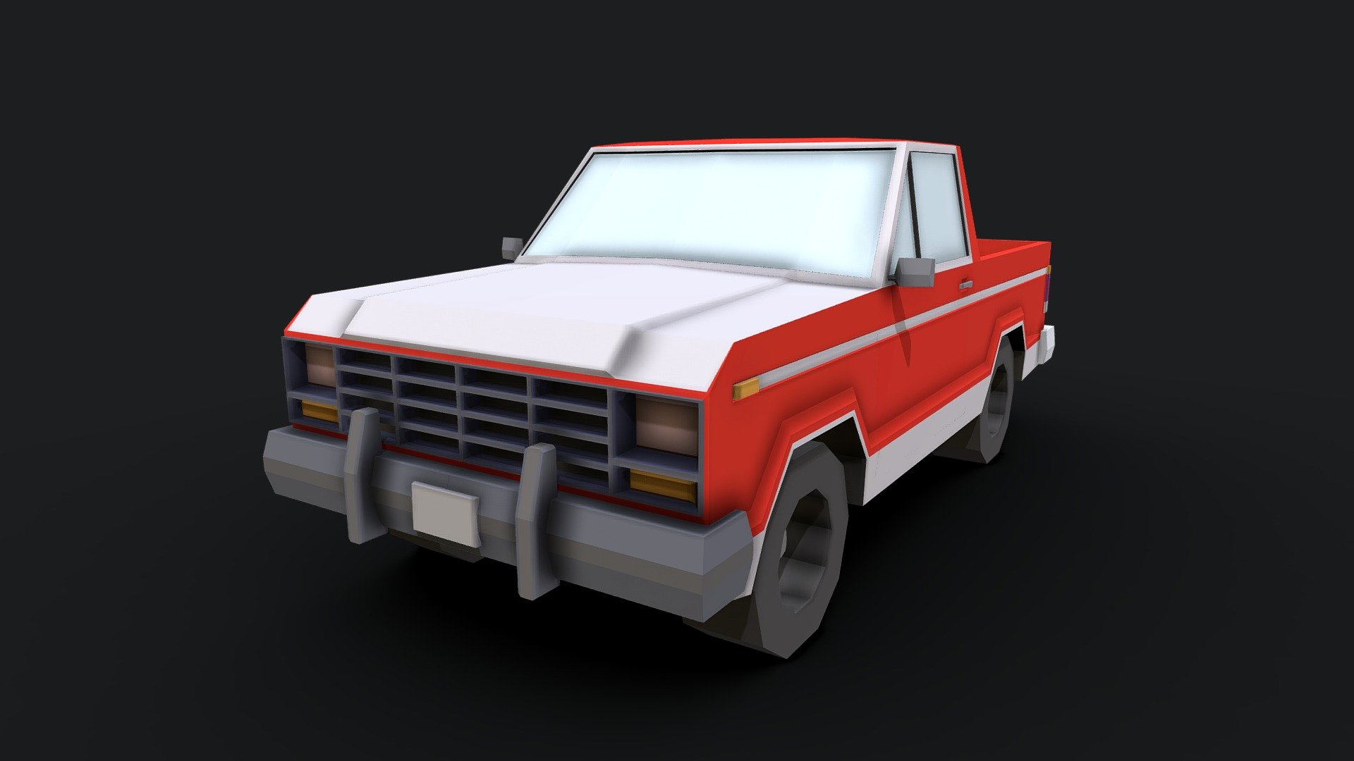 Low poly pickup 80's - Download Free 3D model by nkei [390c9e1] - Sketchfab