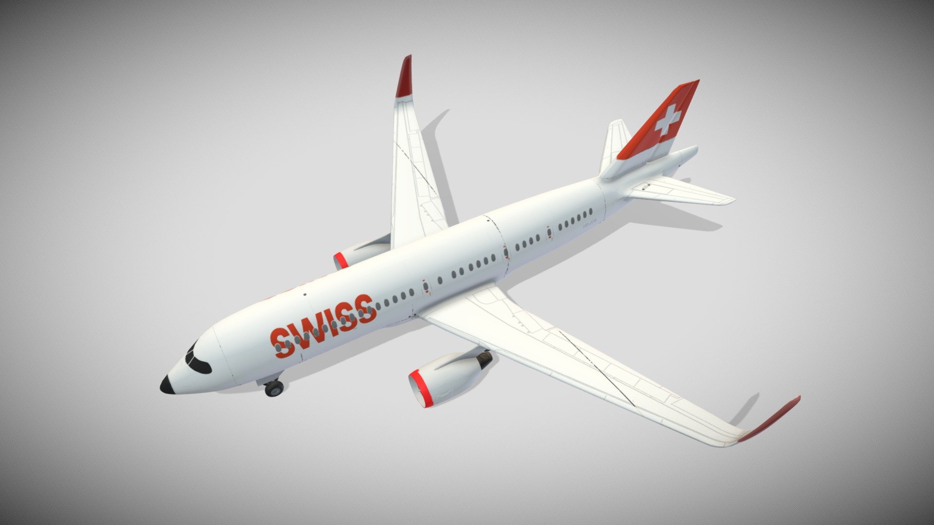 Airbus Swiss Air - Buy Royalty Free 3D model by Francesco Coldesina ...