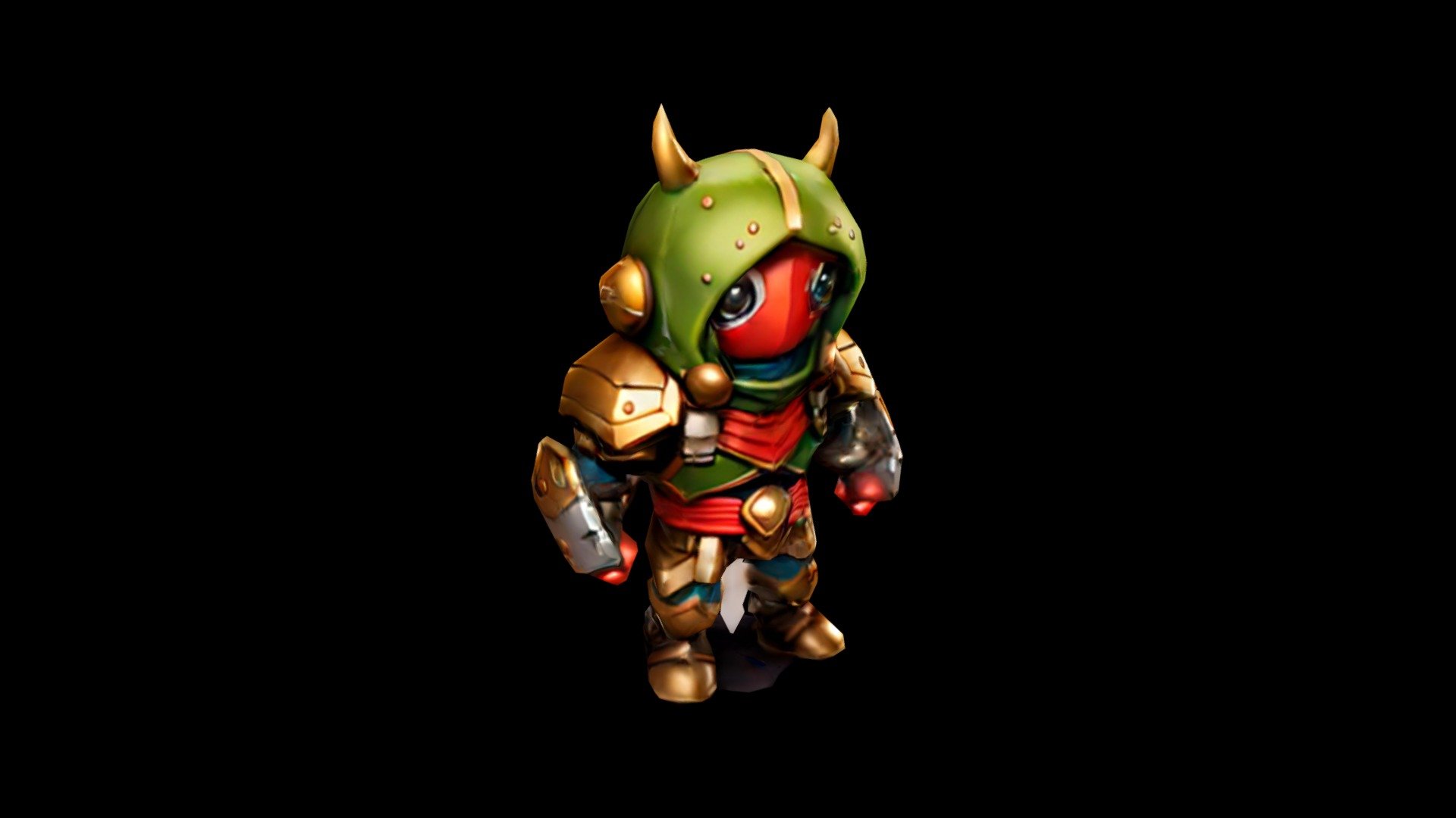 "Armored Buddy The Miniature Warrior with Green - Download Free 3D ...