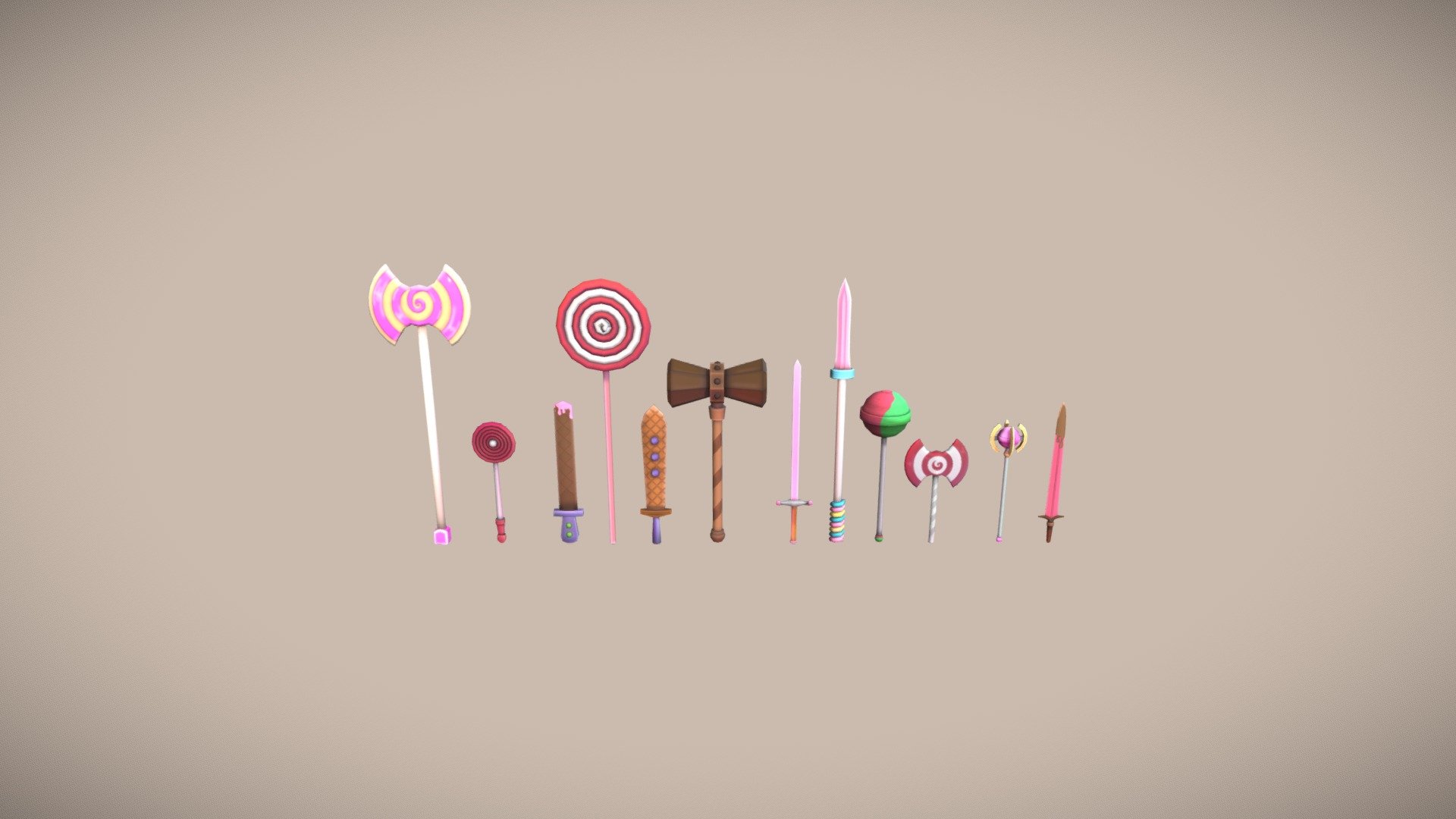Candy_ Weapons_ Game Ready - Buy Royalty Free 3D model by irenevicente ...