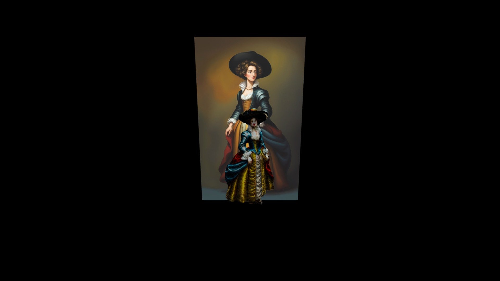 a of a woman in a dress and hat, art for the ga - Download Free 3D ...
