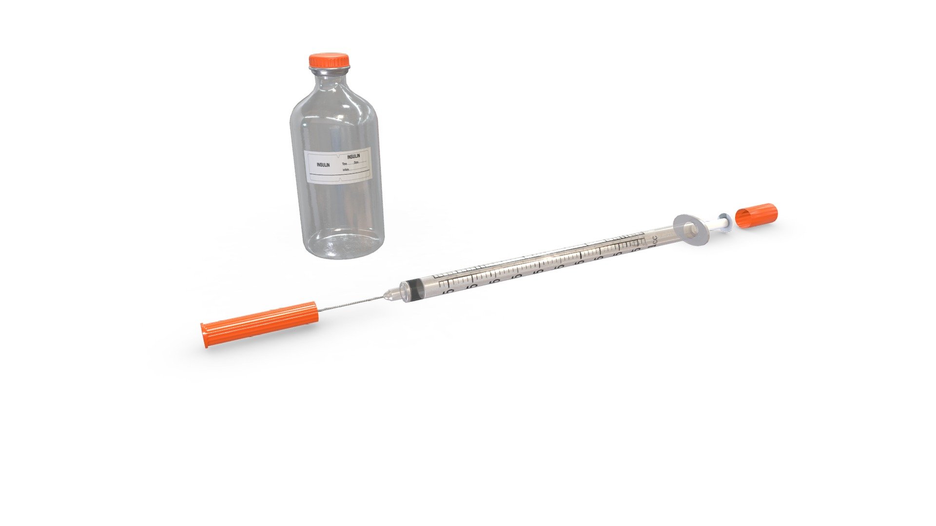 Syringe and insulin bottle - Buy Royalty Free 3D model by Sousinho ...