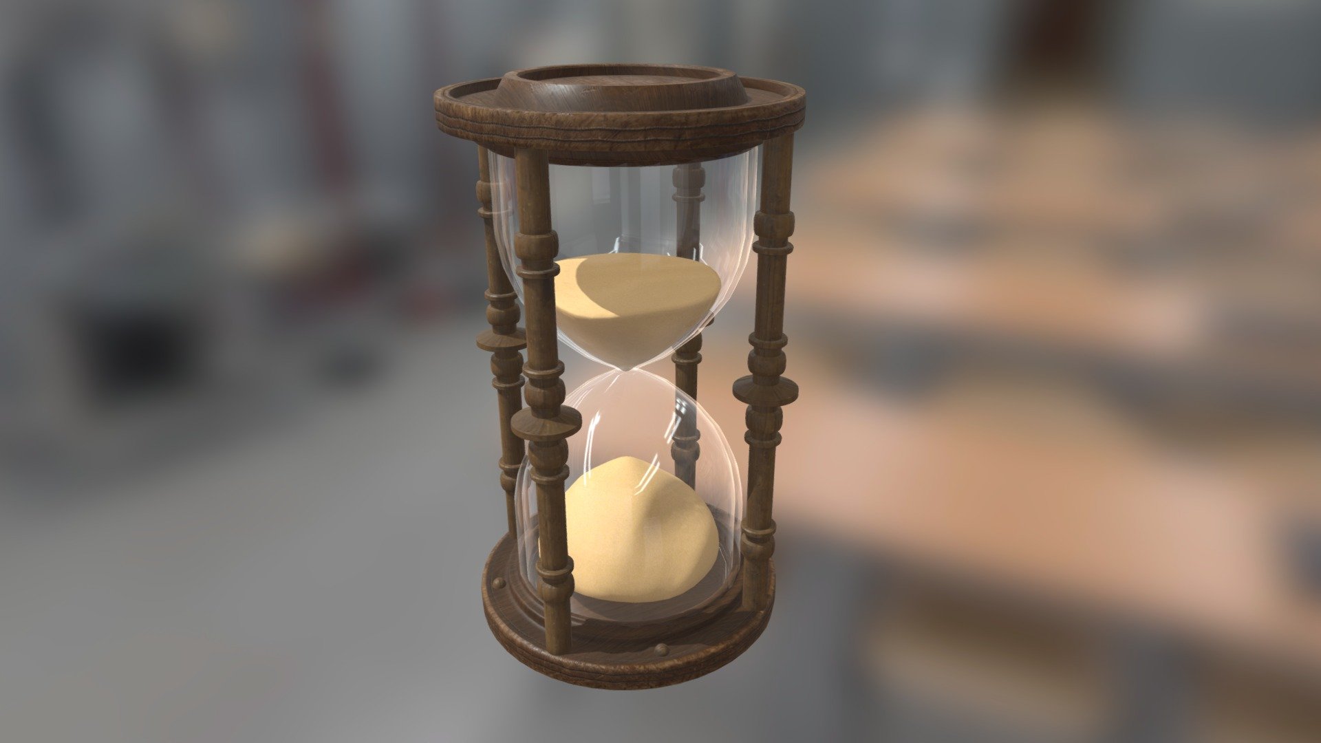 Wooden Hour Glass Sand Funnel - Buy Royalty Free 3D model by James Ooi ...