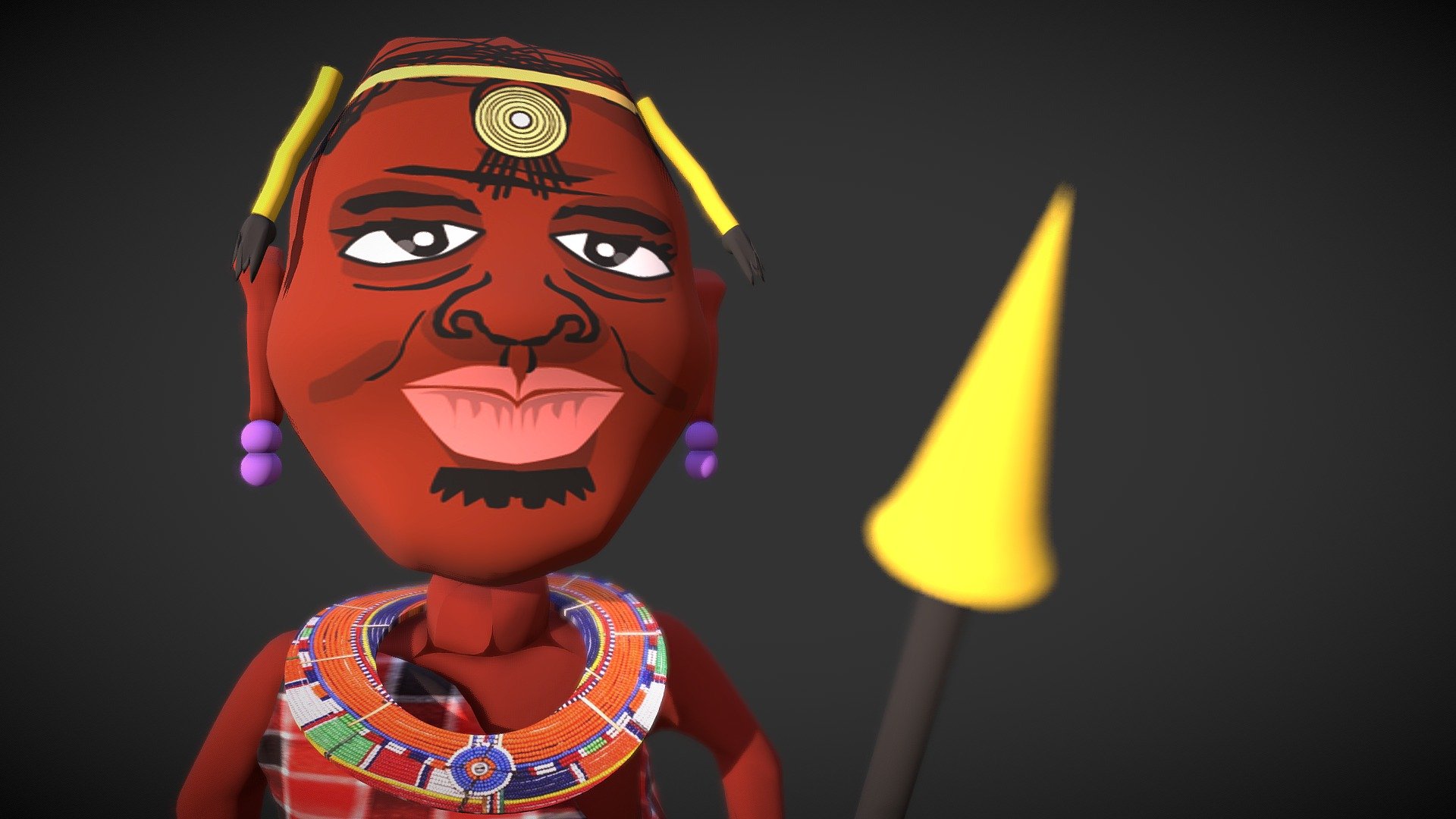 Masai Cartoon Character - Buy Royalty Free 3D model by feisalkassim ...