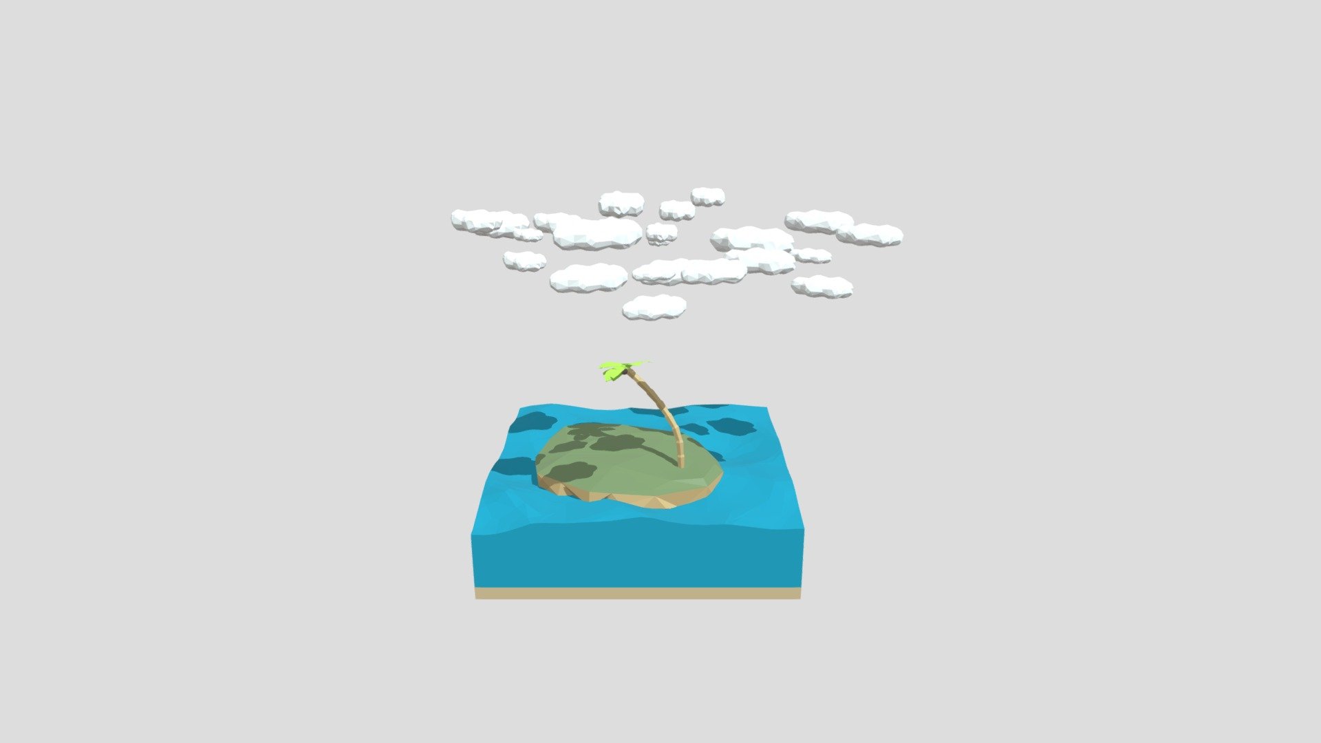 Low Poly Desert Island - 3D model by evanball [392f27a] - Sketchfab
