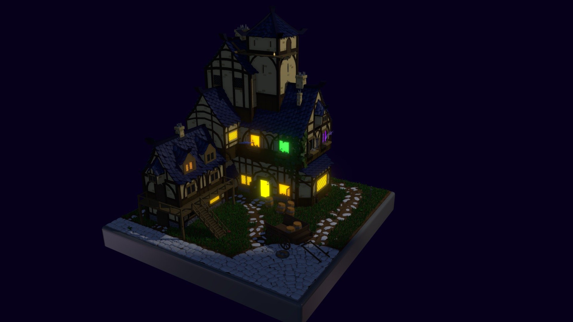Medieval fantasy Inn - Download Free 3D model by Zusne [393329b ...