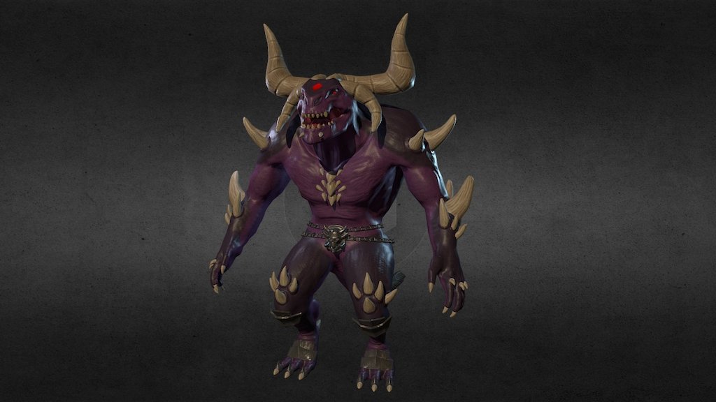 Purple Demon - 3D model by Saty [3934609] - Sketchfab