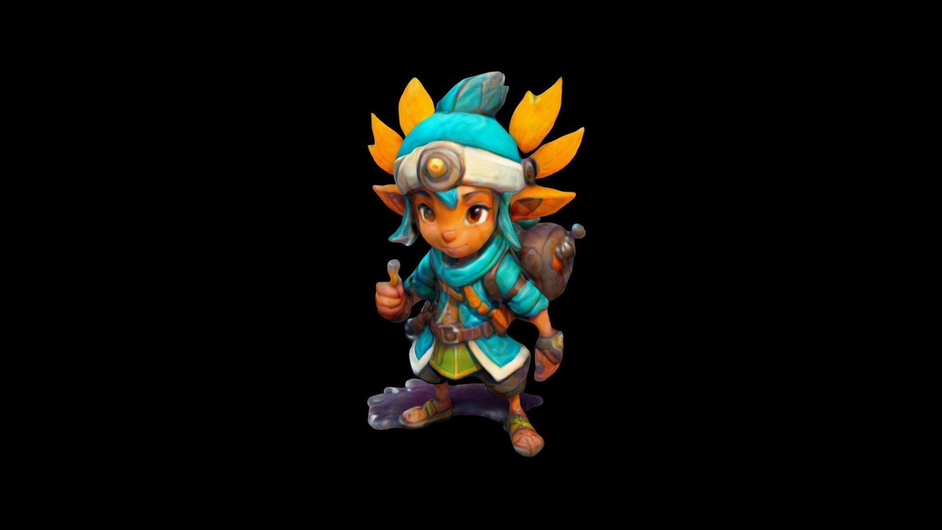 a cute cartoon character dressed as a explorer t - Download Free 3D ...