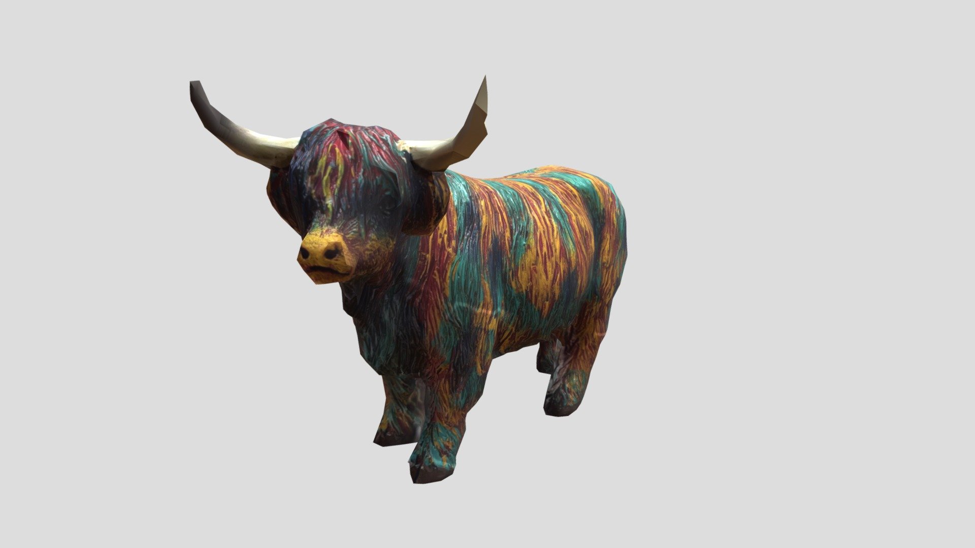 Buffalo (Painted) - Download Free 3D model by David Wigforss (@dwigfor ...