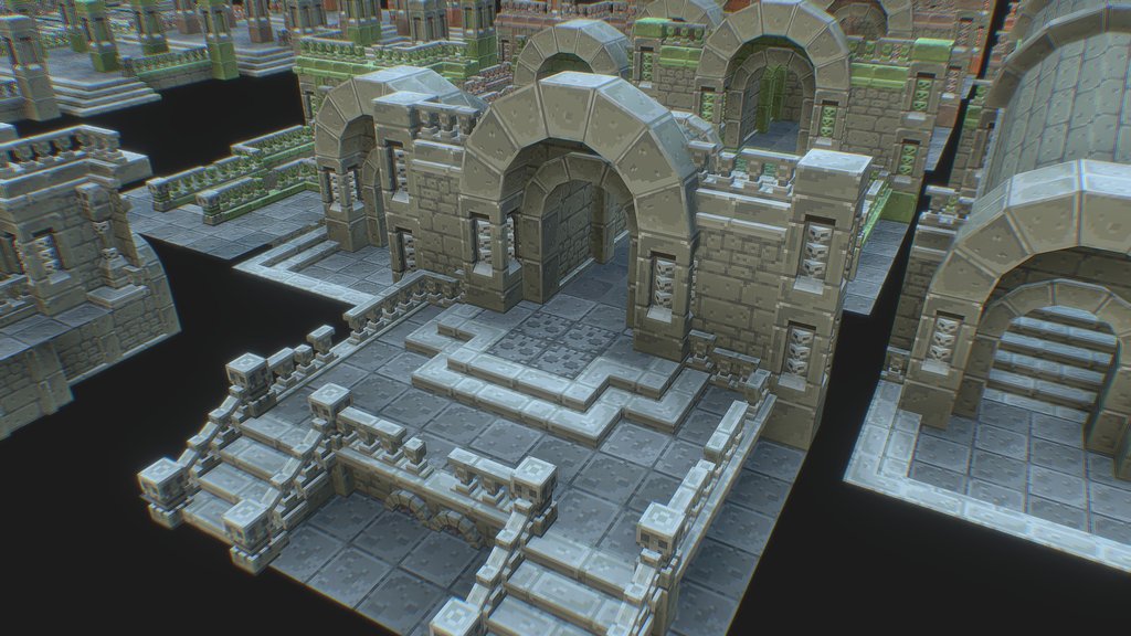 Low poly pixel art - A 3D model collection by KnightlyBuild - Sketchfab