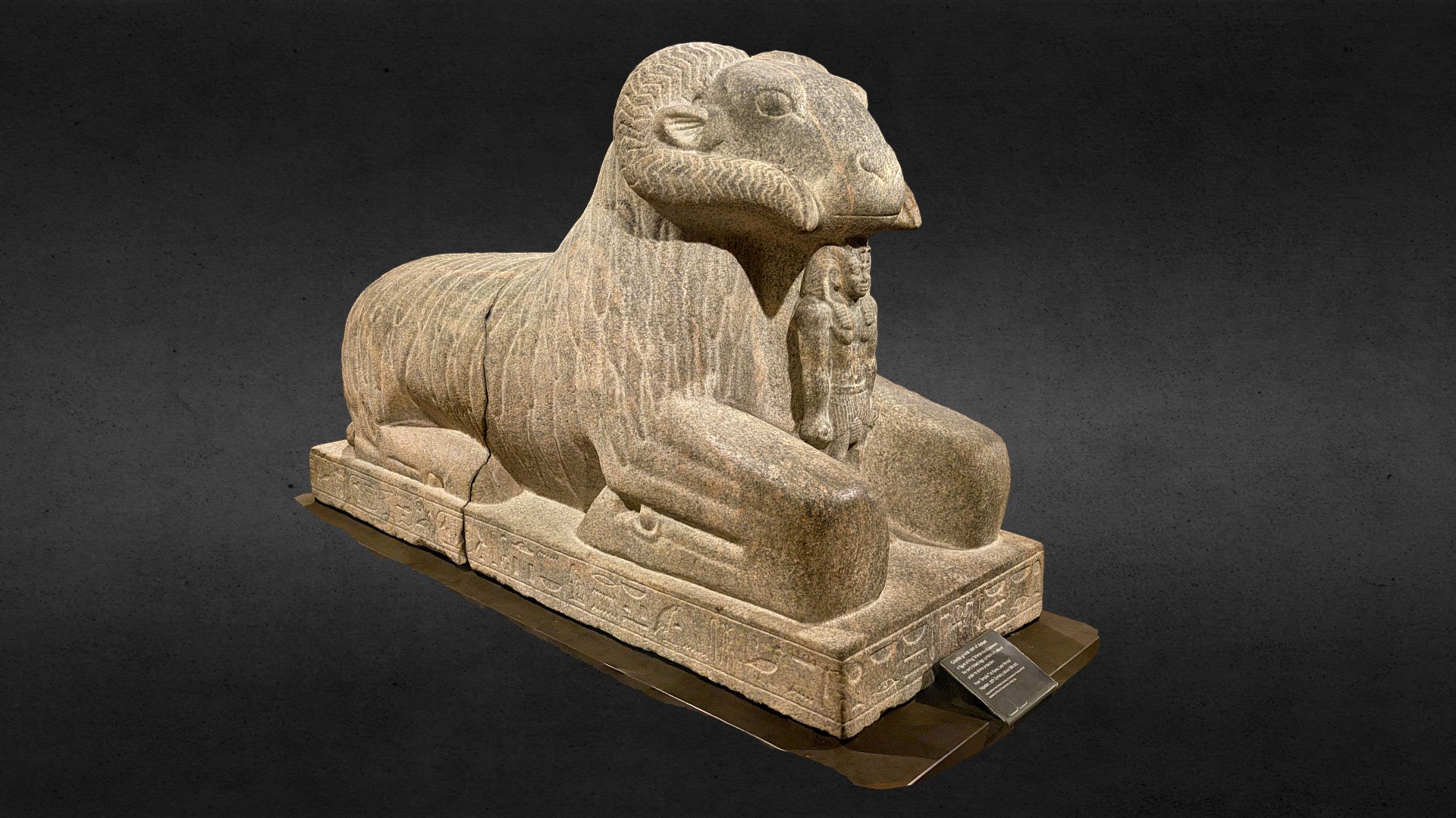 Amun Ram with Pharaoh Taharqa Statue - Ashmolean - Download Free 3D ...