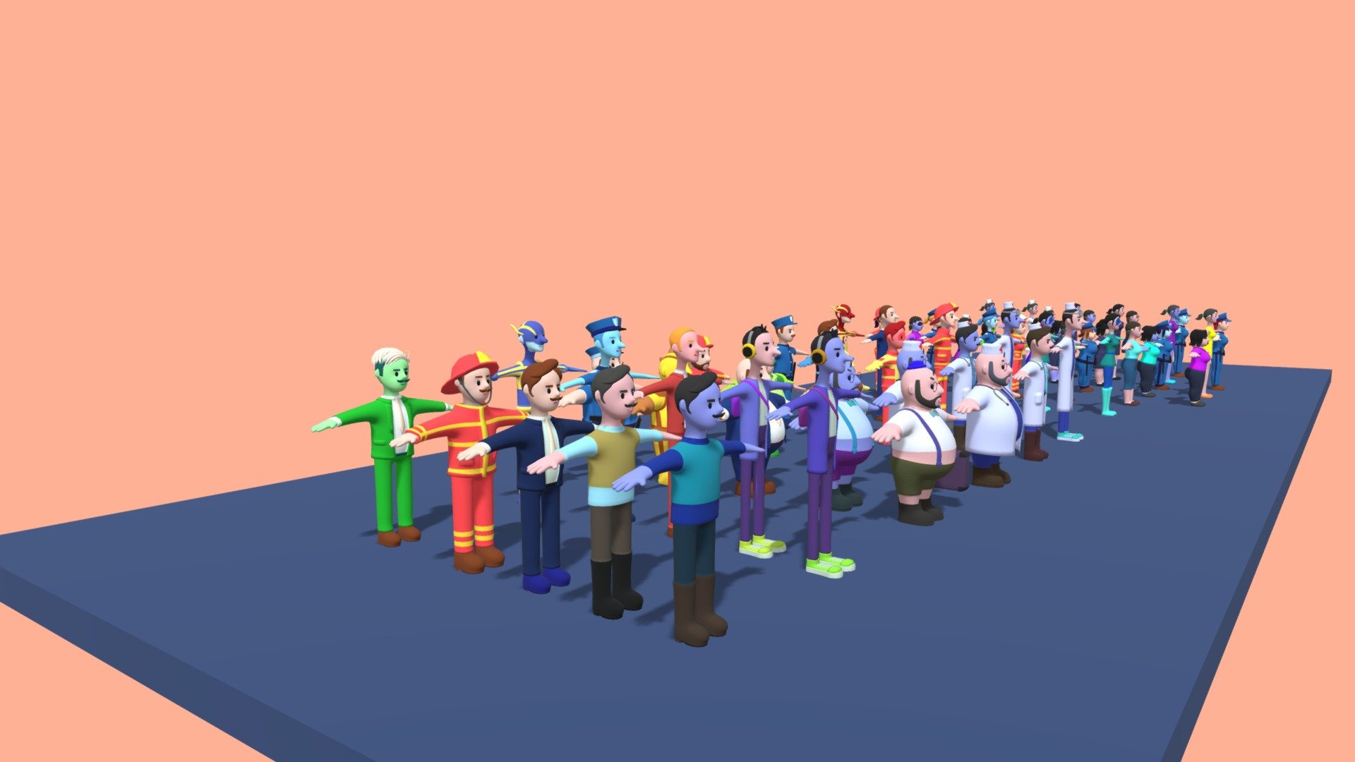 Cartoon 63 Stylized Characters Fully Rigged - Buy Royalty Free 3D model ...