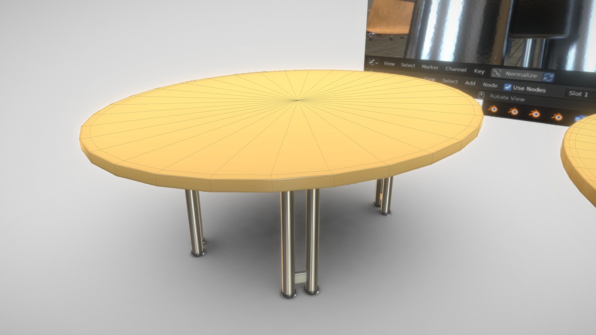 Oval Wooden Table Metal Based - Buy Royalty Free 3D model by VIS-All-3D (@VIS-All) [3957ad9 ...