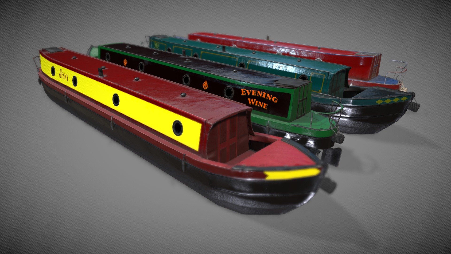 Narrowboat B - Buy Royalty Free 3D model by pasquill [3959e64 ...