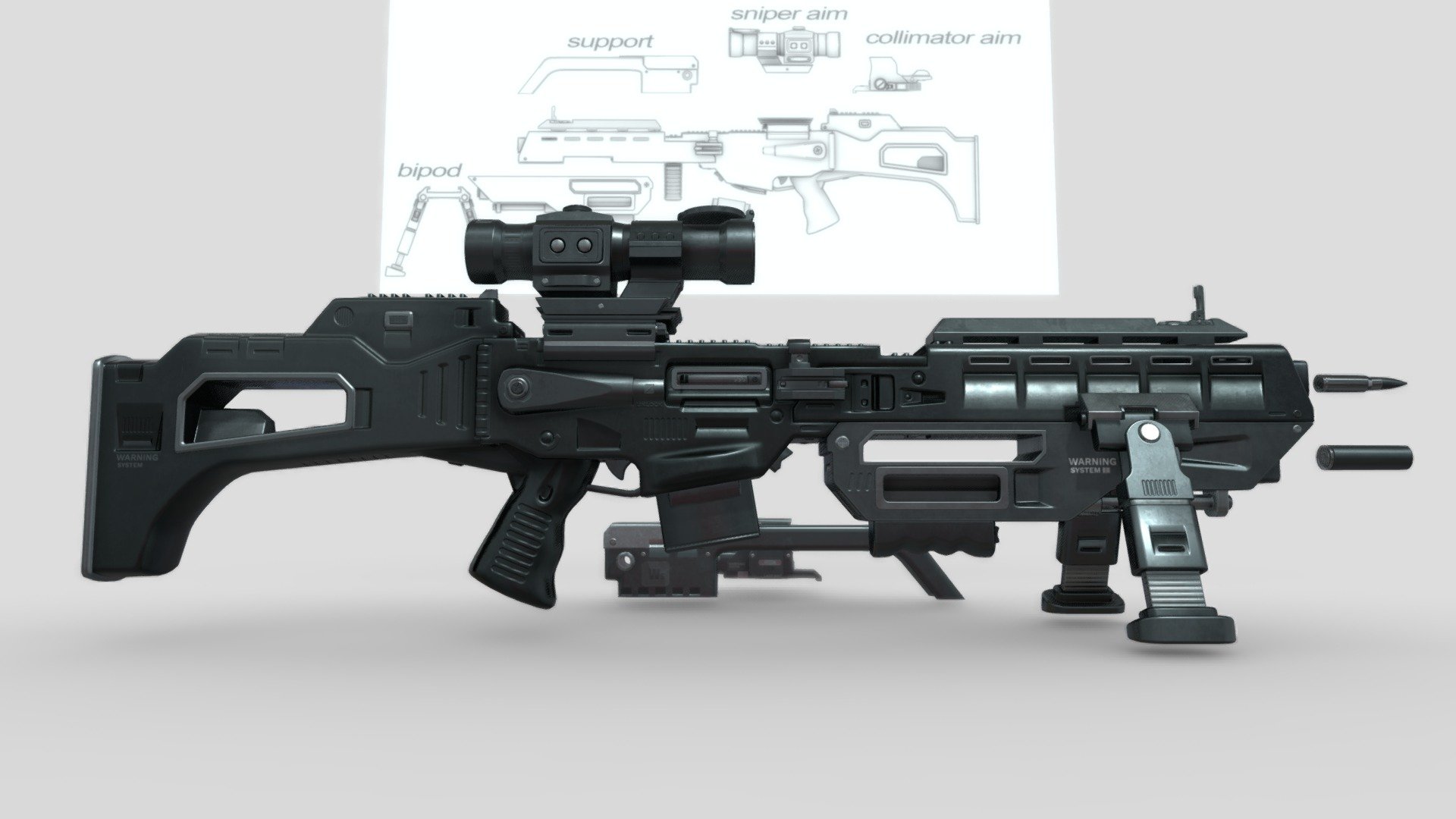 Assault rifle (5 mods) - Download Free 3D model by 3DWorkbench [395ce56 ...
