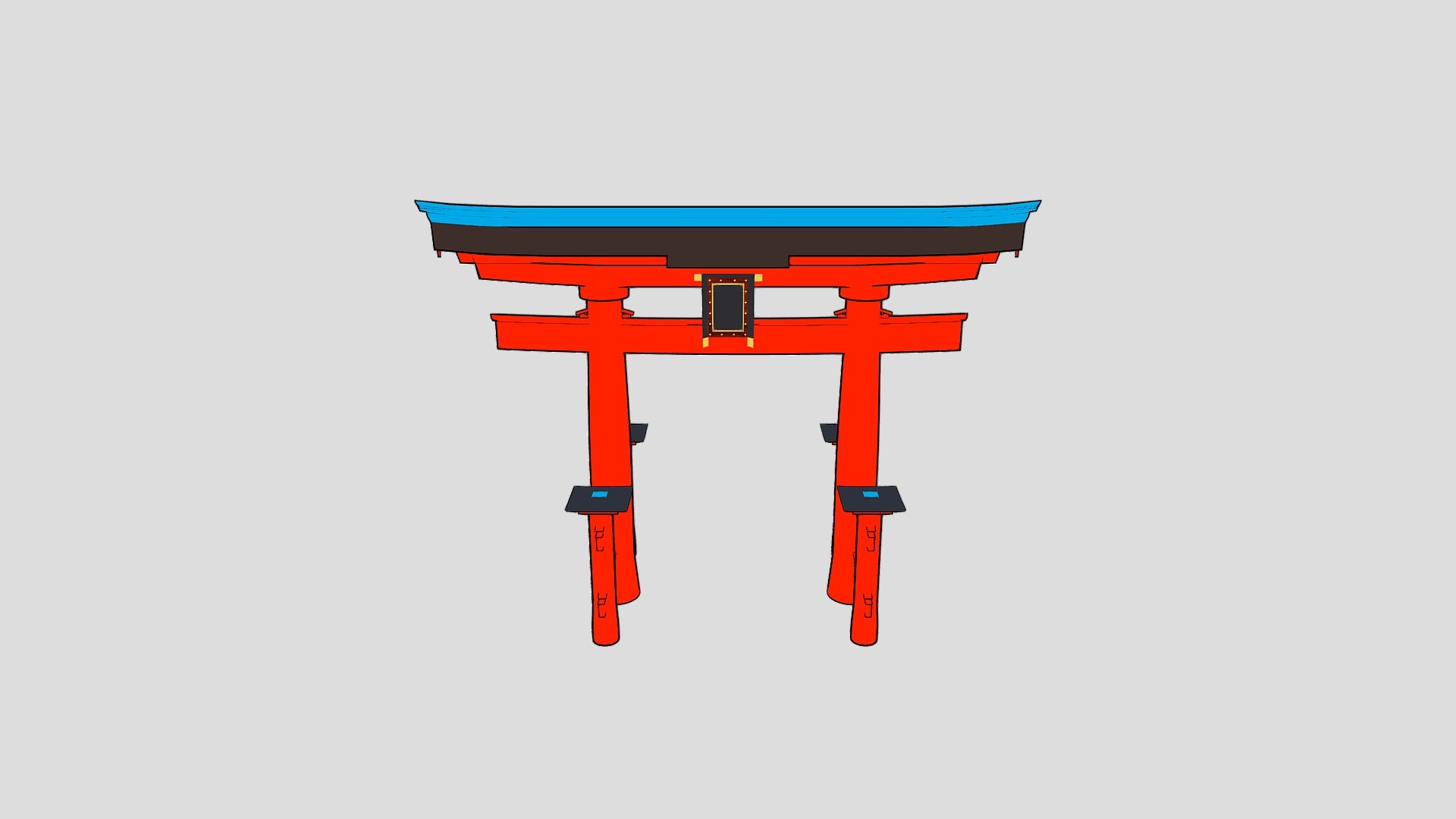 Japanese Torii Gate - Stylized Cartoon - 3D model by Boogiepop ...
