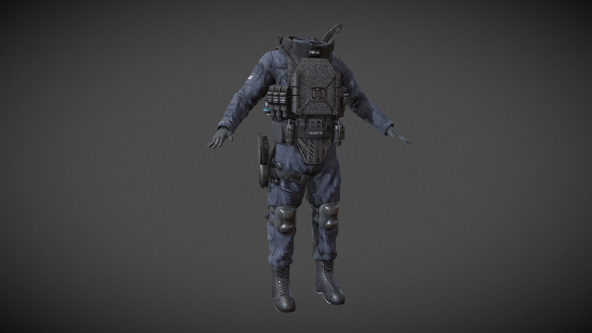 Swat Police Military Body Armor Uniform Kit - Buy Royalty Free 3D model ...
