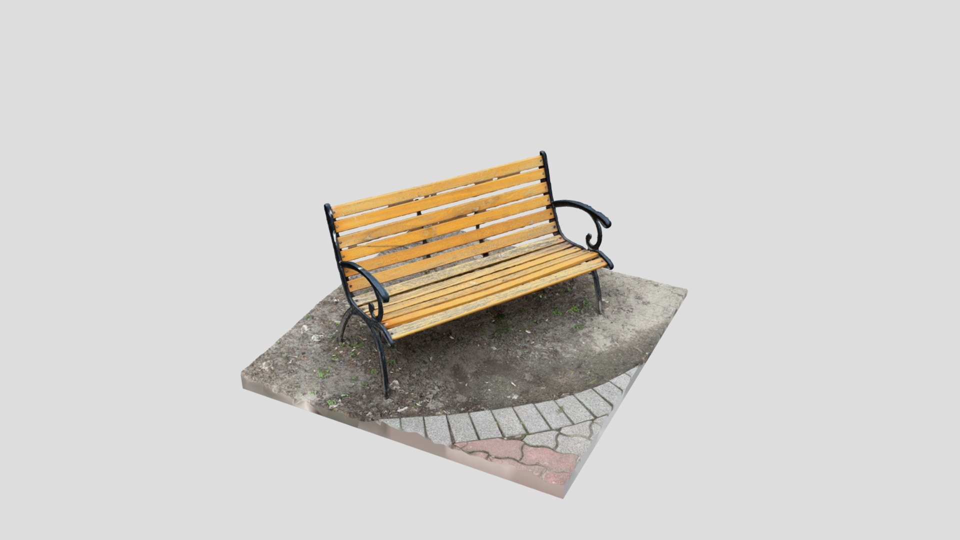 Wooden outdoor bench - 3D model by Boomnaar [395f7c5] - Sketchfab