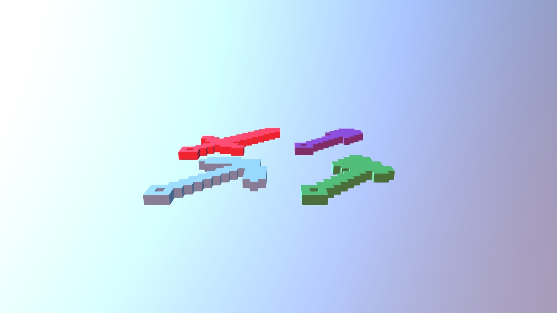 Minecraft Tools With Keychain Hole - 3D model by rwilli [395f877 ...