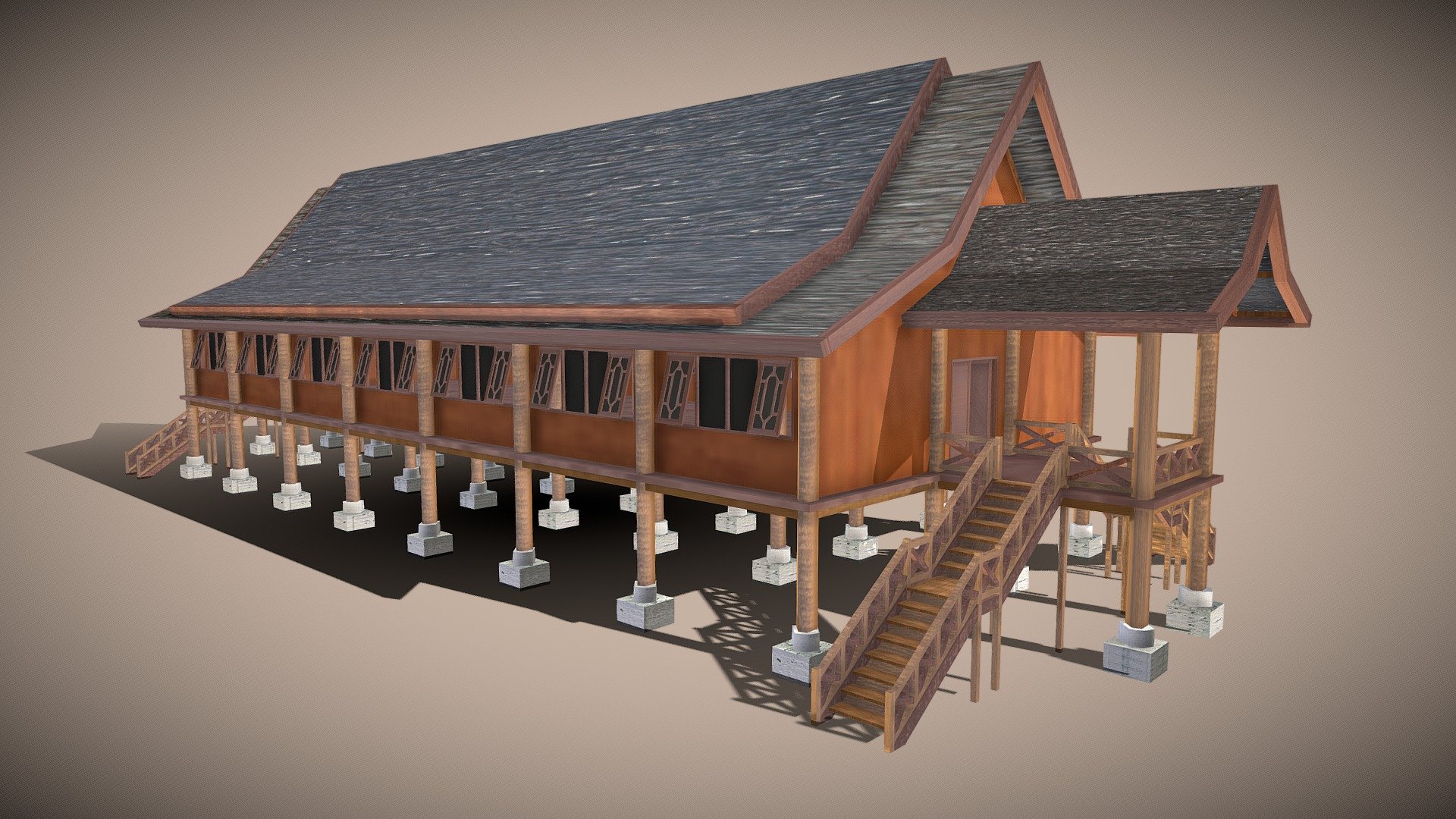 Betang - 3D model by Asyraaf Ahmadi (@asyraaf) [3961026] - Sketchfab