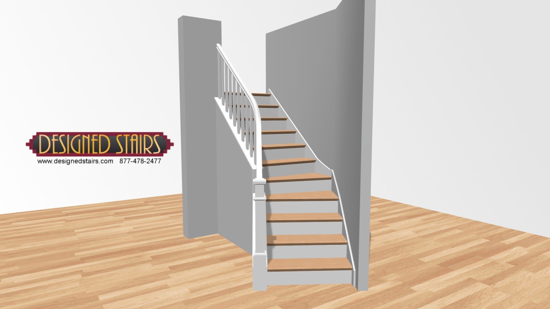 Trapezoid stair with custom transition 53179 - 3D model by ...