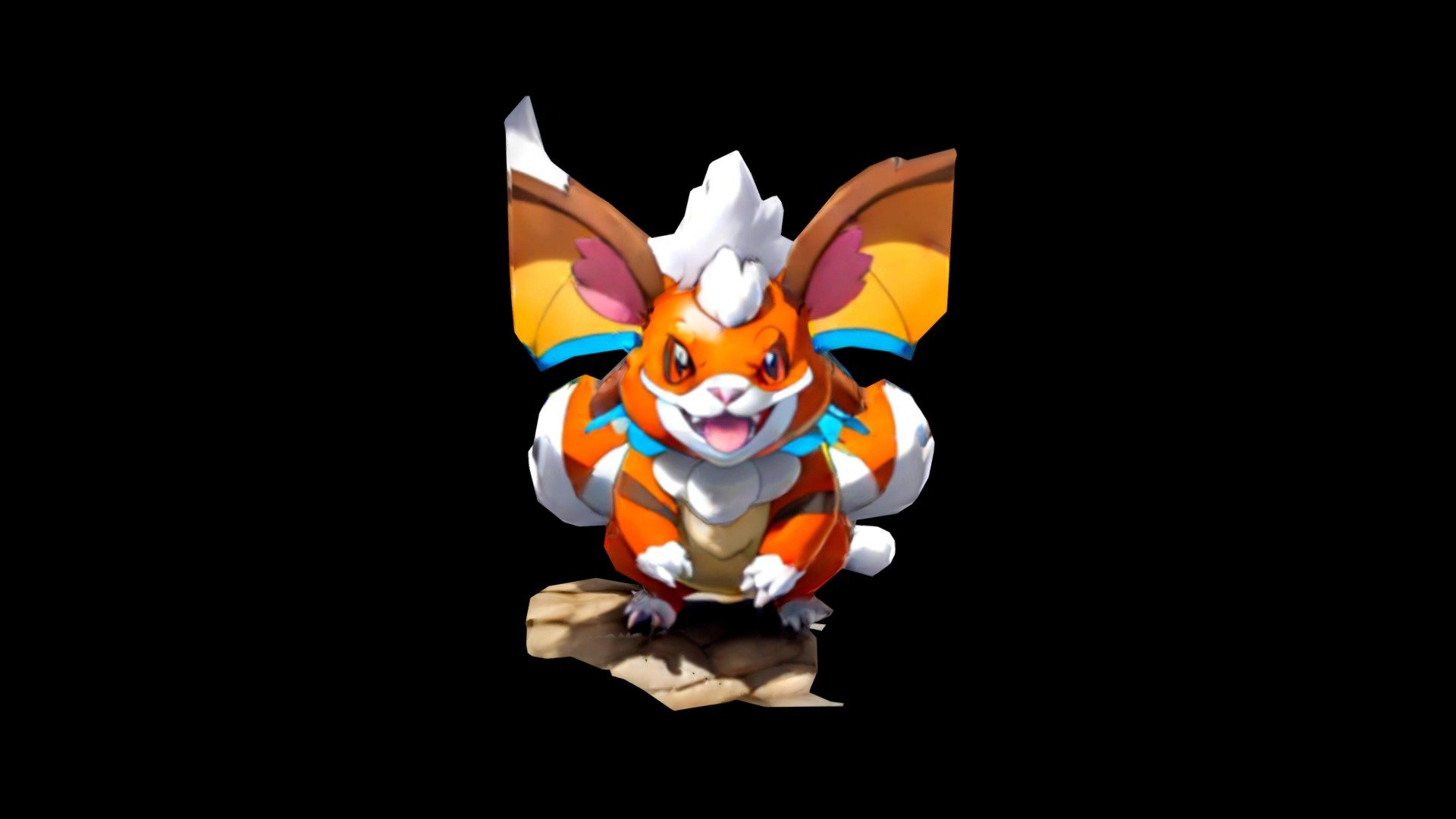 The fierce rabbit-like creature has big white wi - Download Free 3D ...