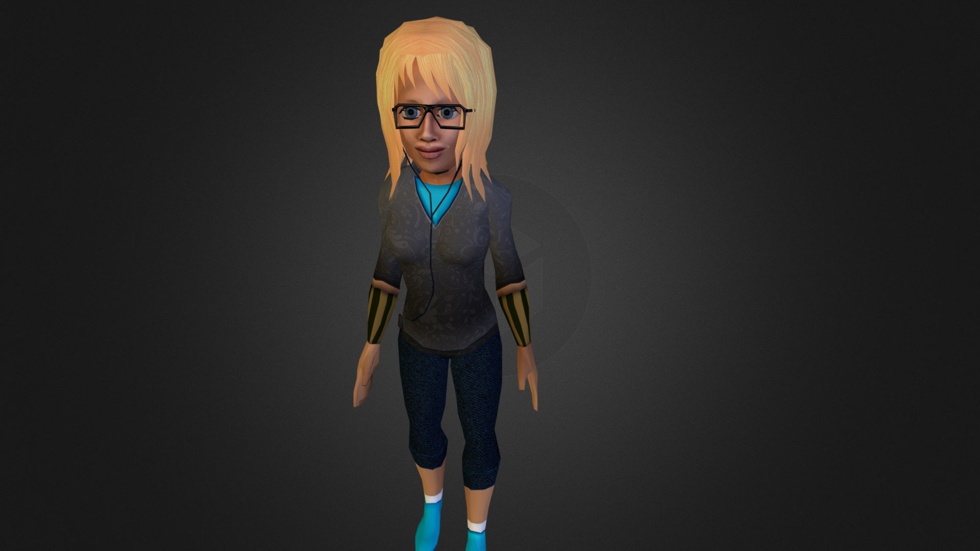 Geek Girl - 3D model by Mahin [397995d] - Sketchfab