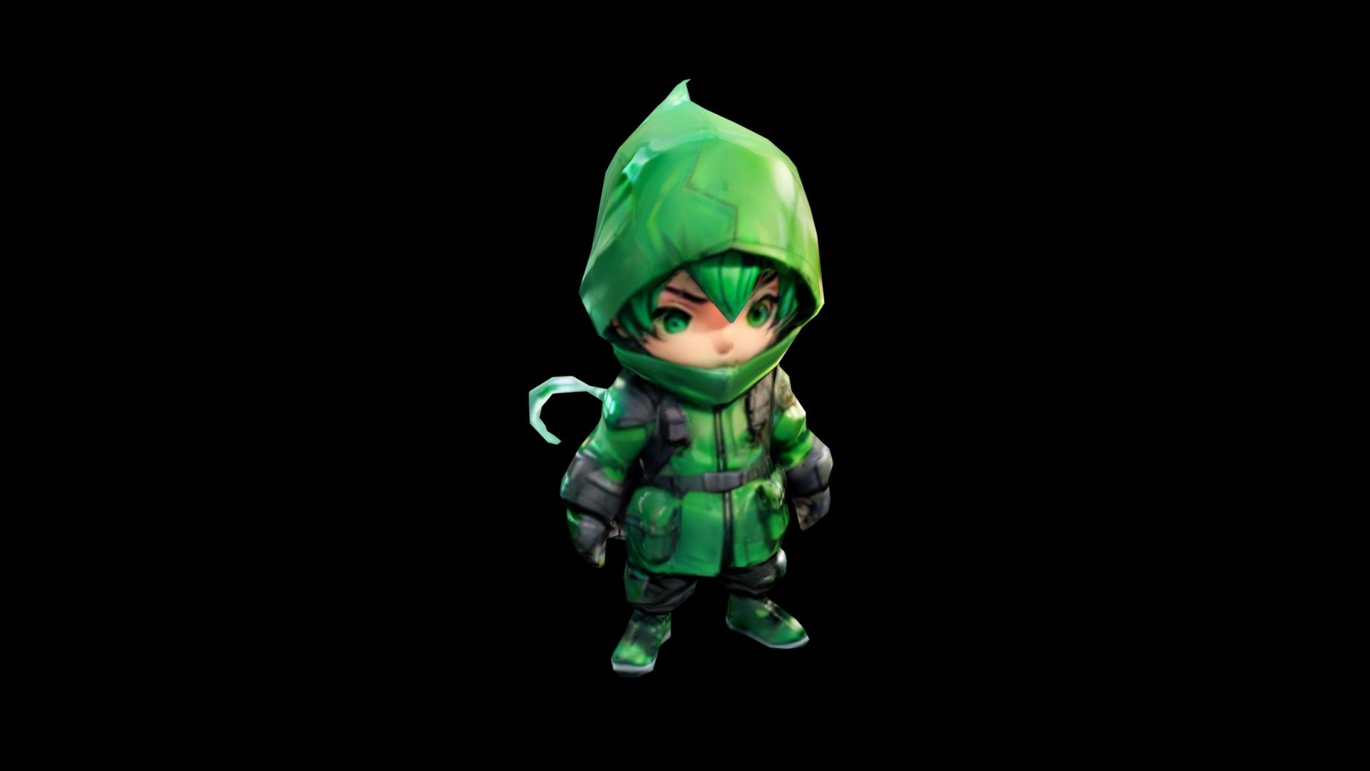 "Sprite" Green Hooded Jacket, Gloves & Shoes - F - Download Free 3D ...