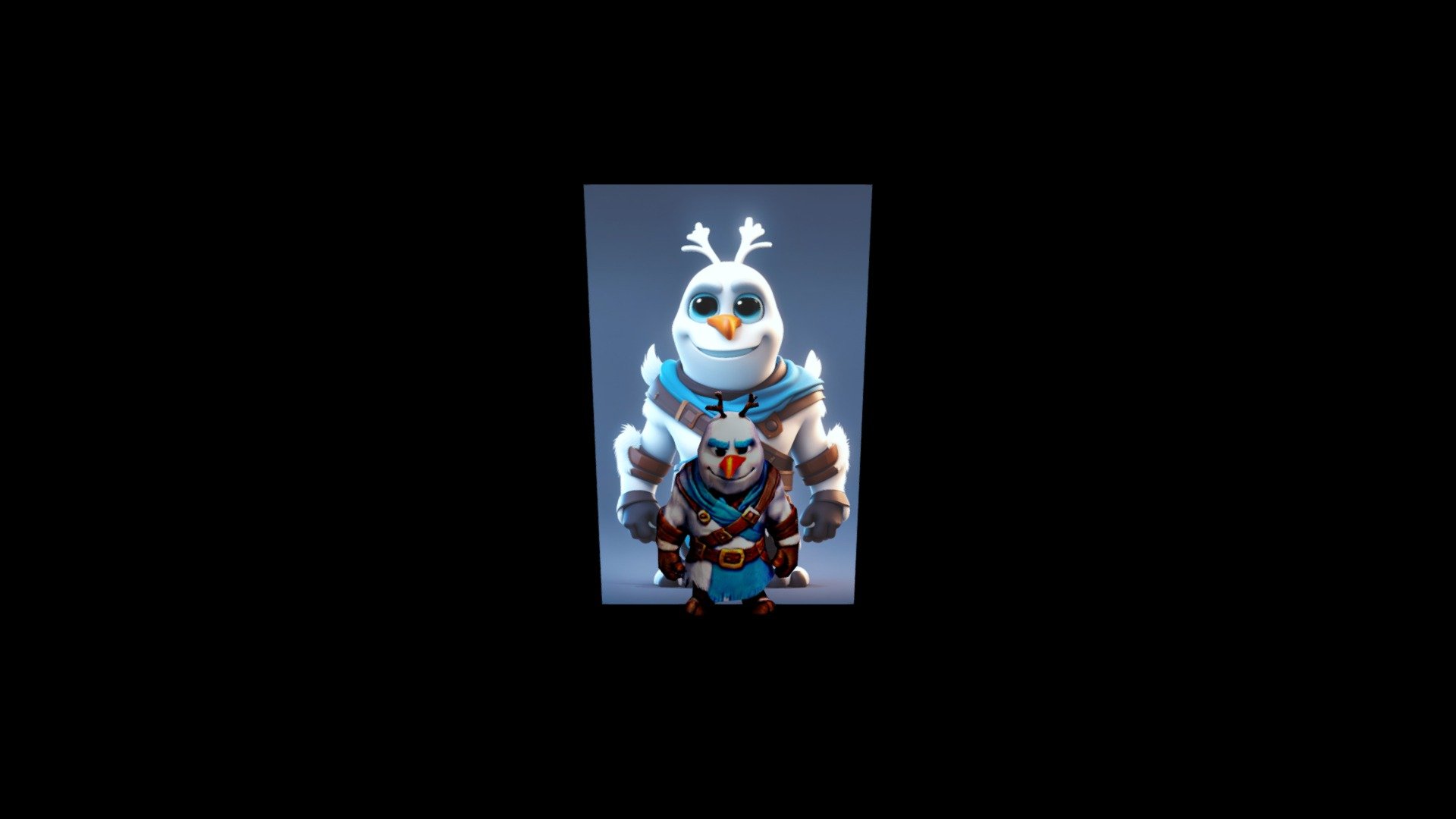 a snowman with a blue scarf and a brown belt, fr - Download Free 3D ...