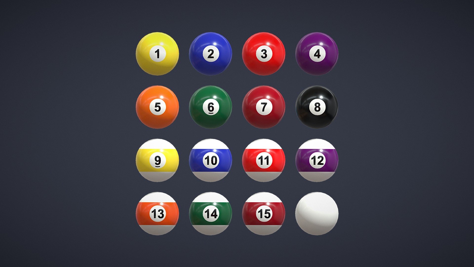 Billiard Balls Set - Buy Royalty Free 3D model by Andrii Sedykh ...