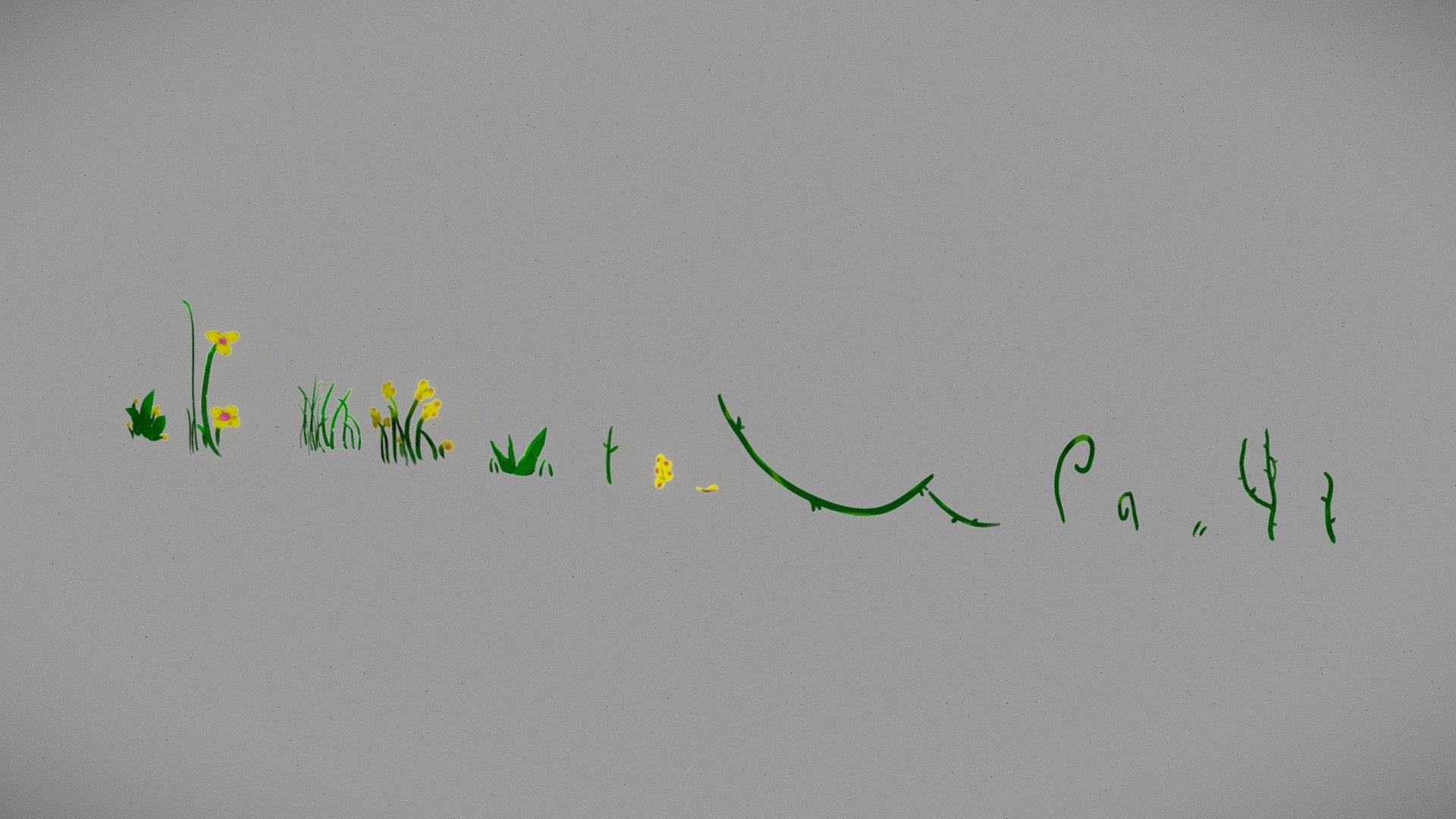 Stylized Plants Vines & Flowers – Hand Painted - Download Free 3D model ...