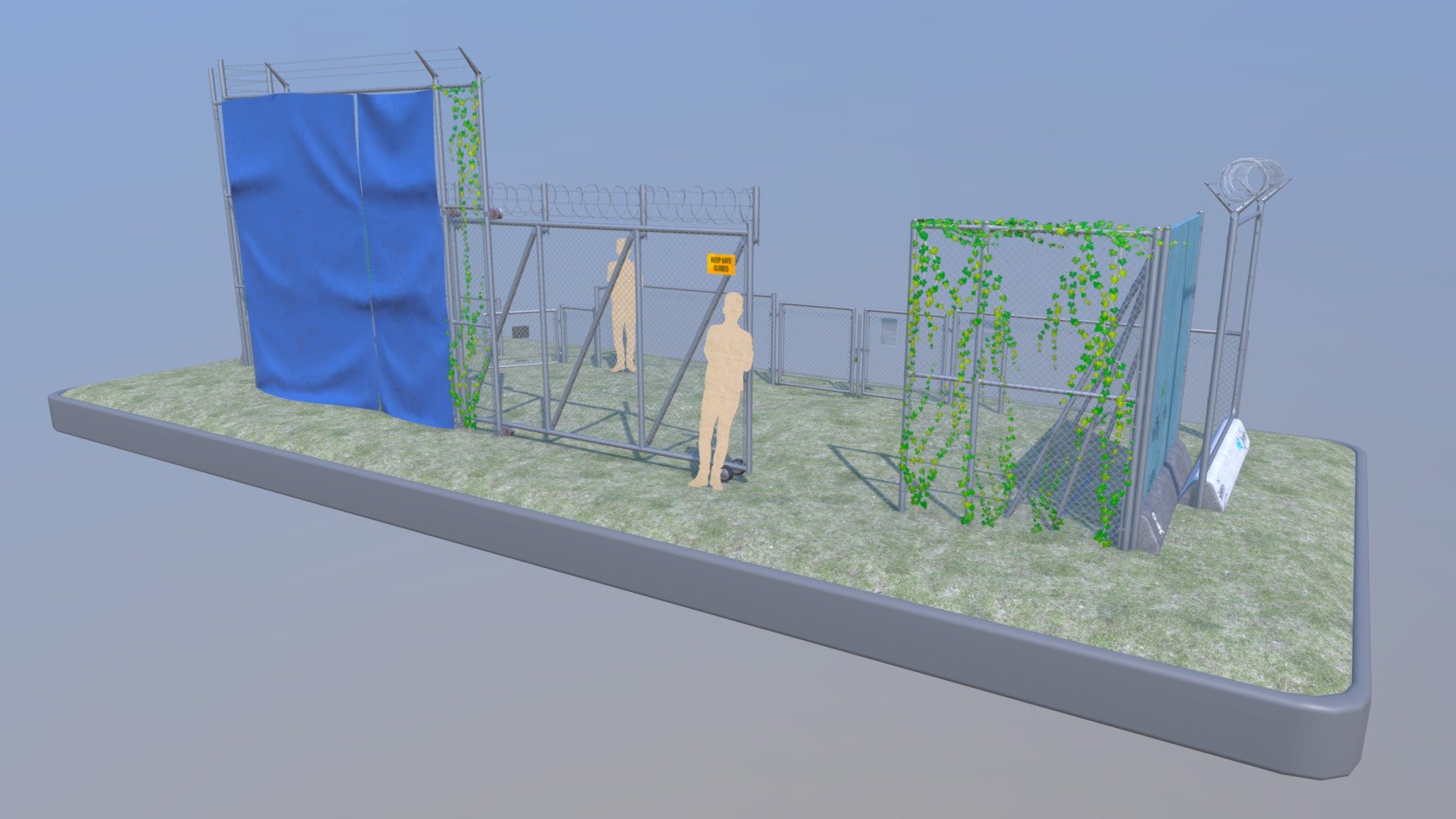 Chain Link Fence Demo - Download Free 3D model by PropsLib [39a5903 ...