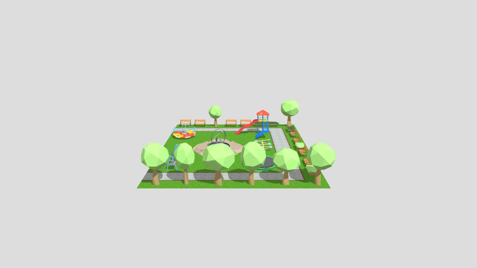 Park - Animated - 3D model by istiaquebk19 [39a6fd1] - Sketchfab