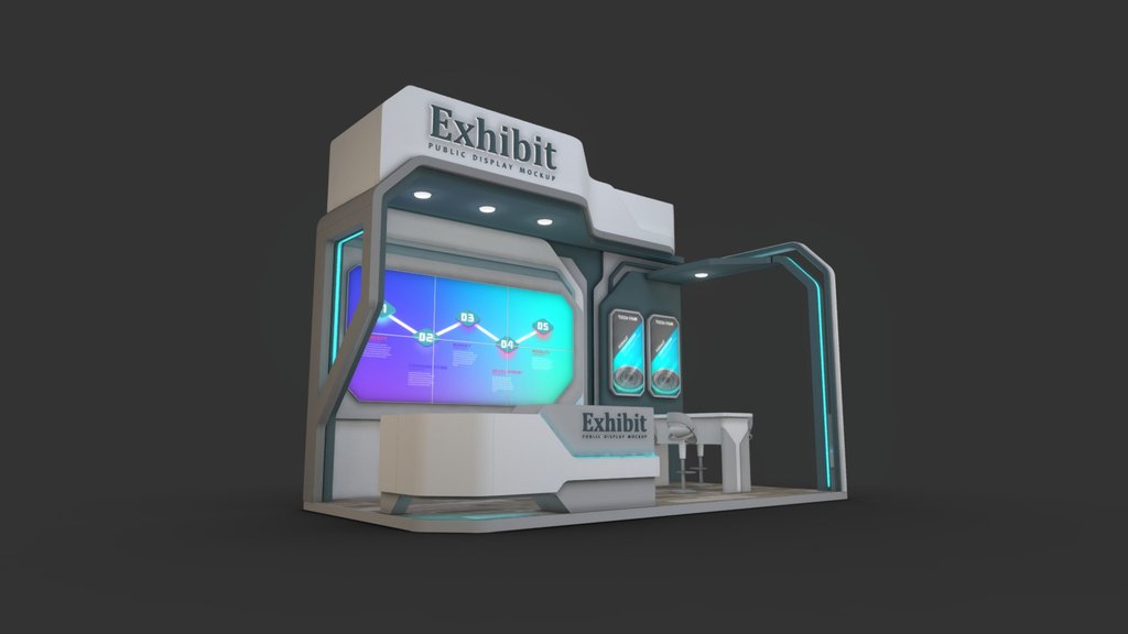 EXHIBITION STAND 18 Sqm - A 3D model collection by fasih.lisan - Sketchfab