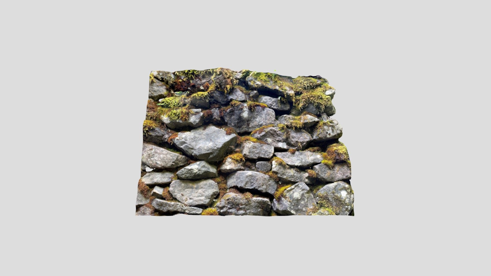 Mossy Stone Wall Section - 3D model by MesaInteractive [39adafb ...
