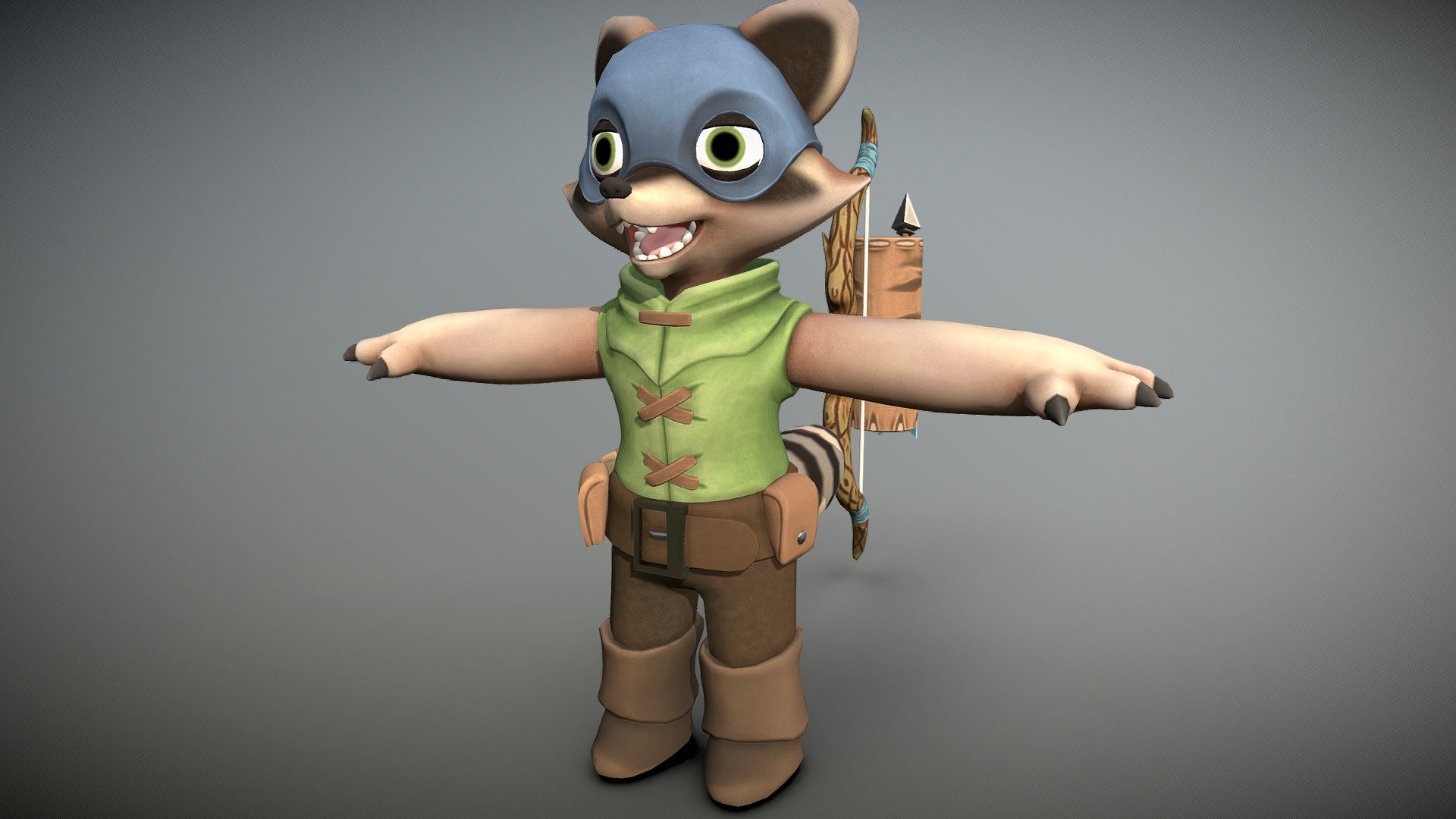 Quiver the Raccoon Archer - 3D model by Mark Wilson (@markkrawiec ...