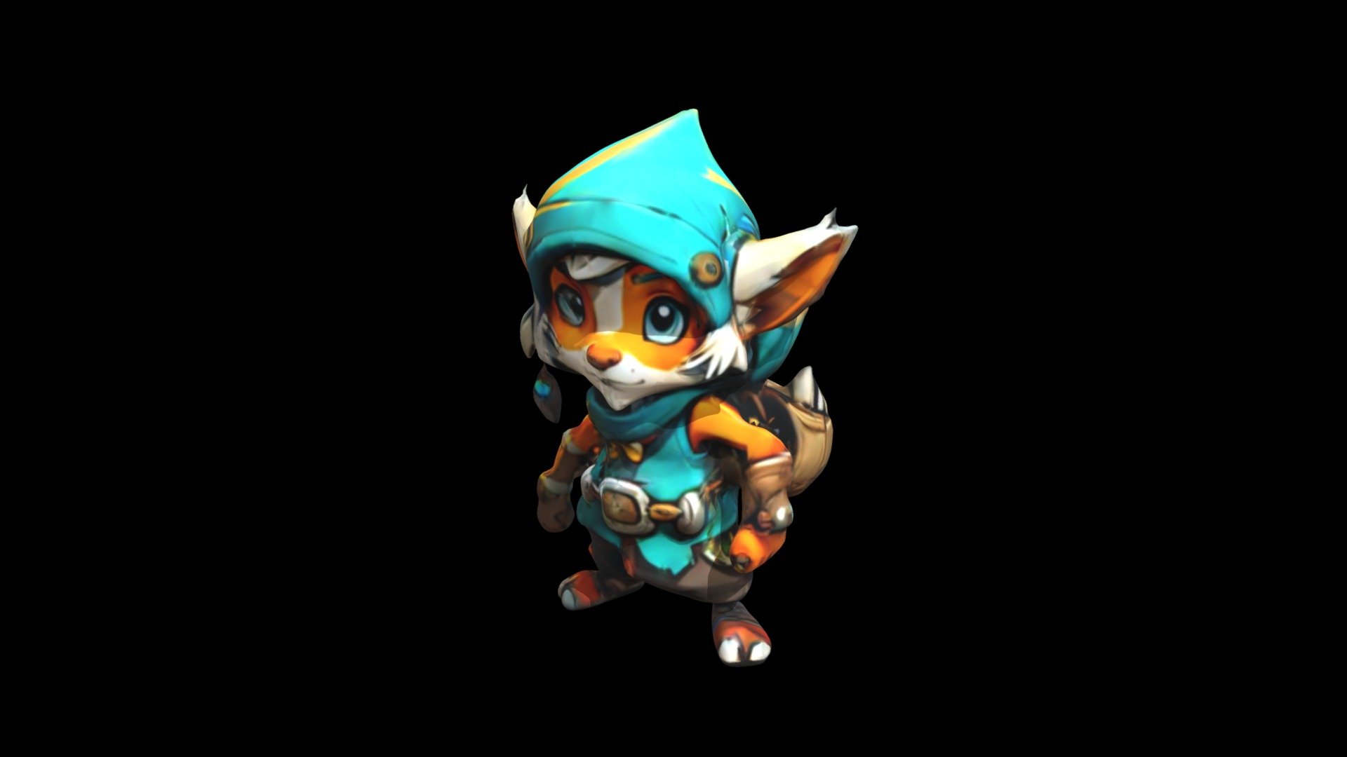 Anime-style character with orange fur, blue hat - Download Free 3D ...