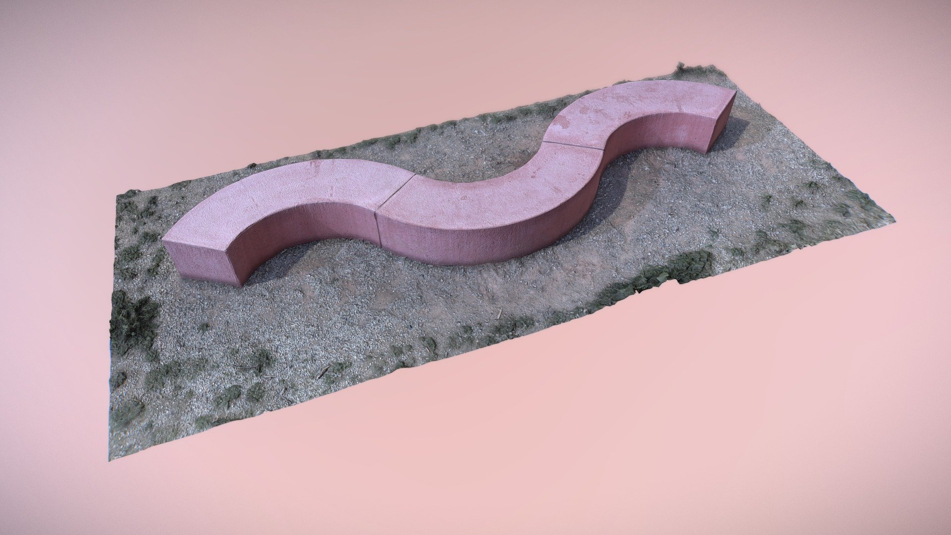 Red concrete bench - Download Free 3D model by 3dhdscan [39c924d ...