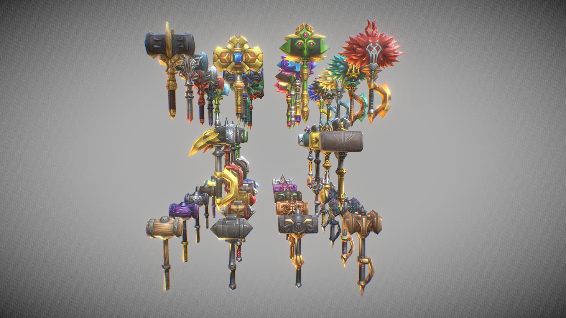Cartoon Fantasy Hammers (+45) - 3D model by Pixelated Adventures ...