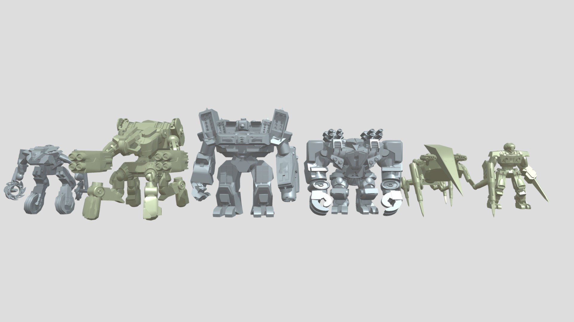 stone statues of robots - 3D model by graham (@shenr) [39d5f63] - Sketchfab