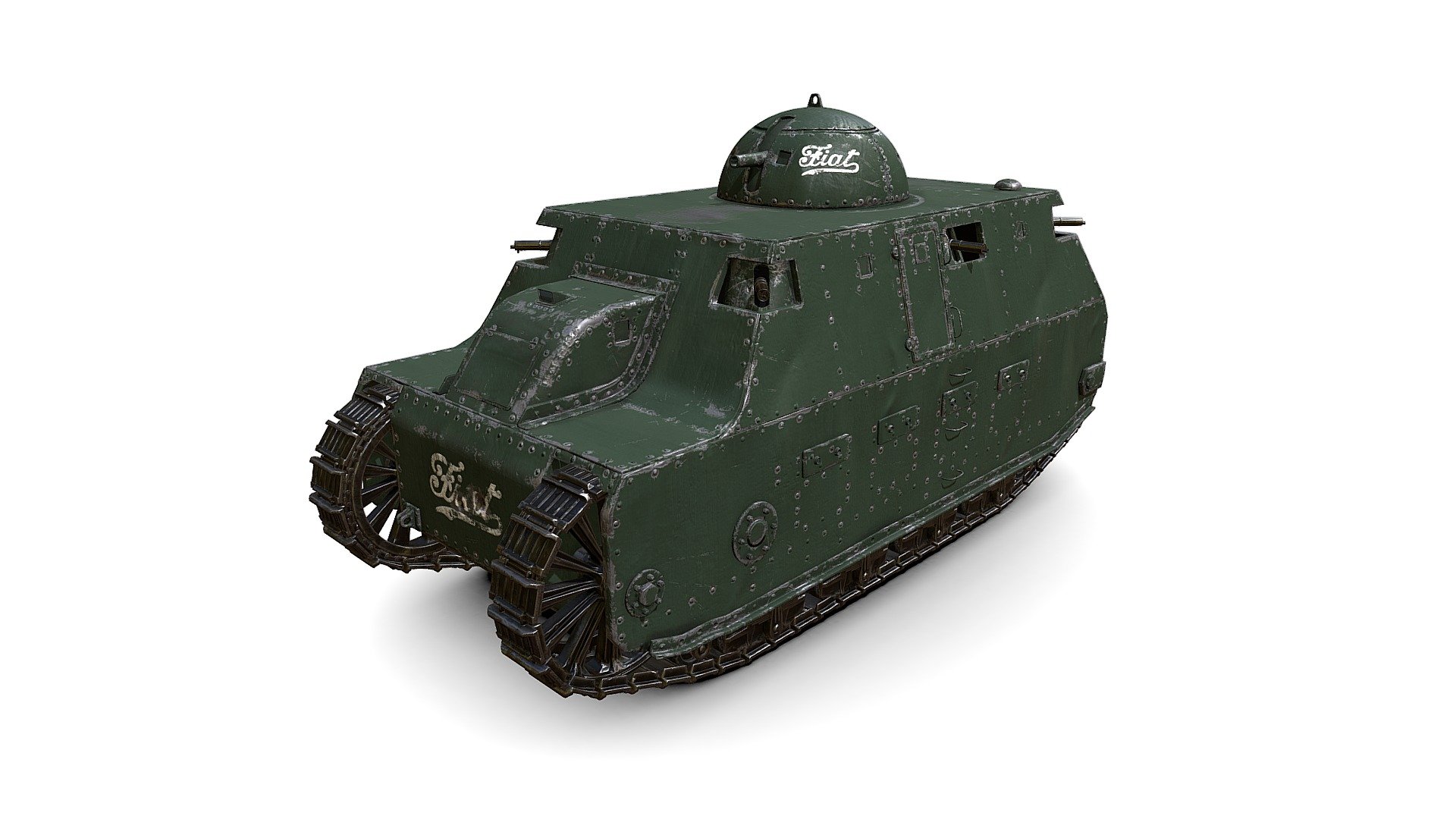 Fiat2000 Italian heavy tank - parade version - Buy Royalty Free 3D ...