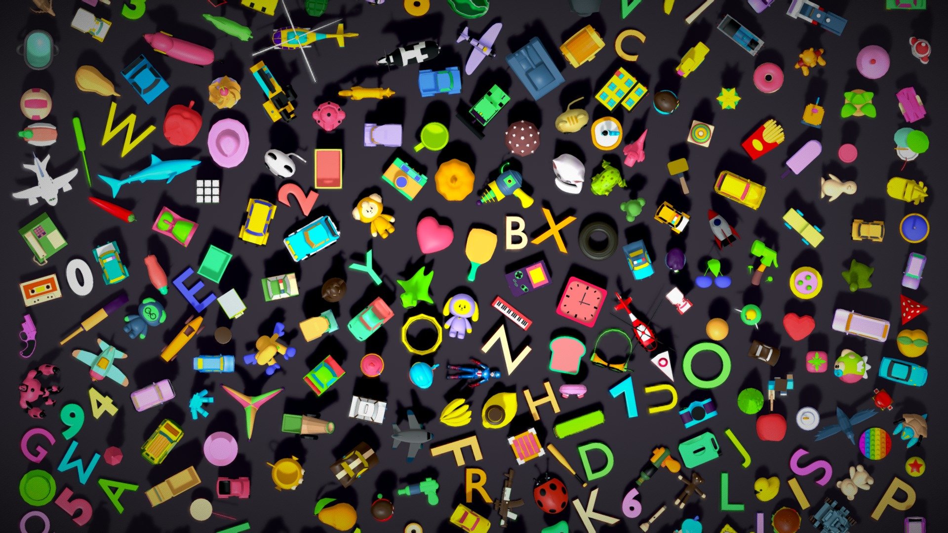 230+ Toy Objects Mega Pack - Match 3D Pair Game - Buy Royalty Free 3D ...