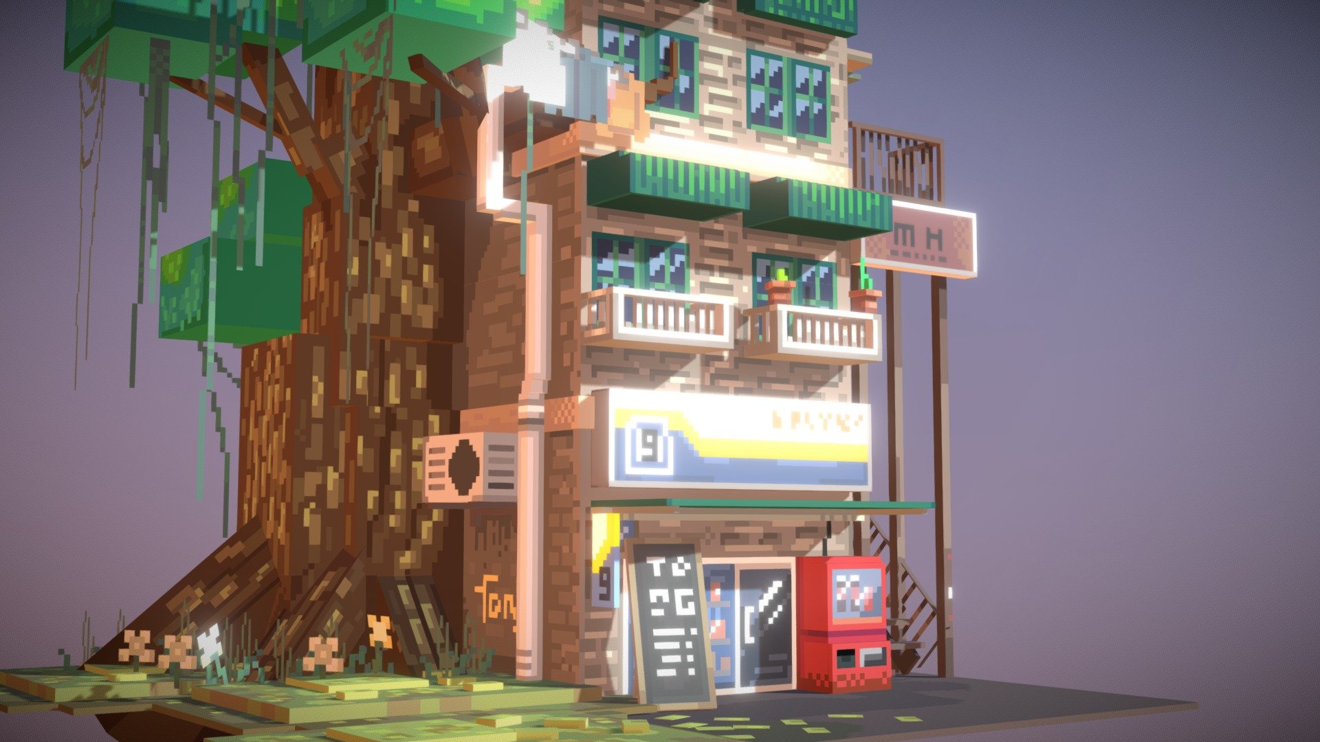 THE PIXEL Architecture通仔滴像素建筑 - 3D model by TONG98 [39dcb70] - Sketchfab