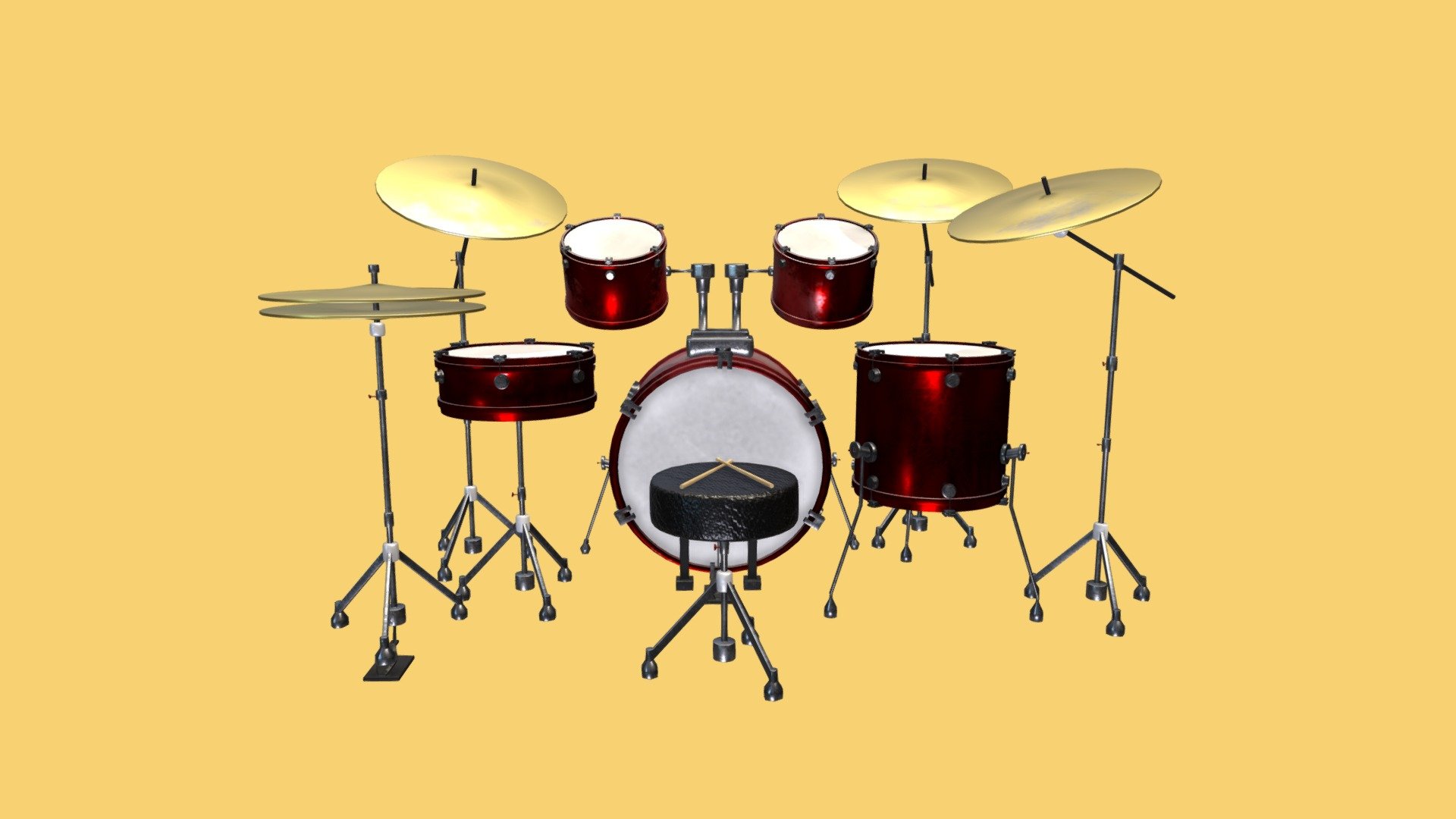 Drums - 3D model by NOCTUA (@tesisgrupo4) [39e3e53] - Sketchfab
