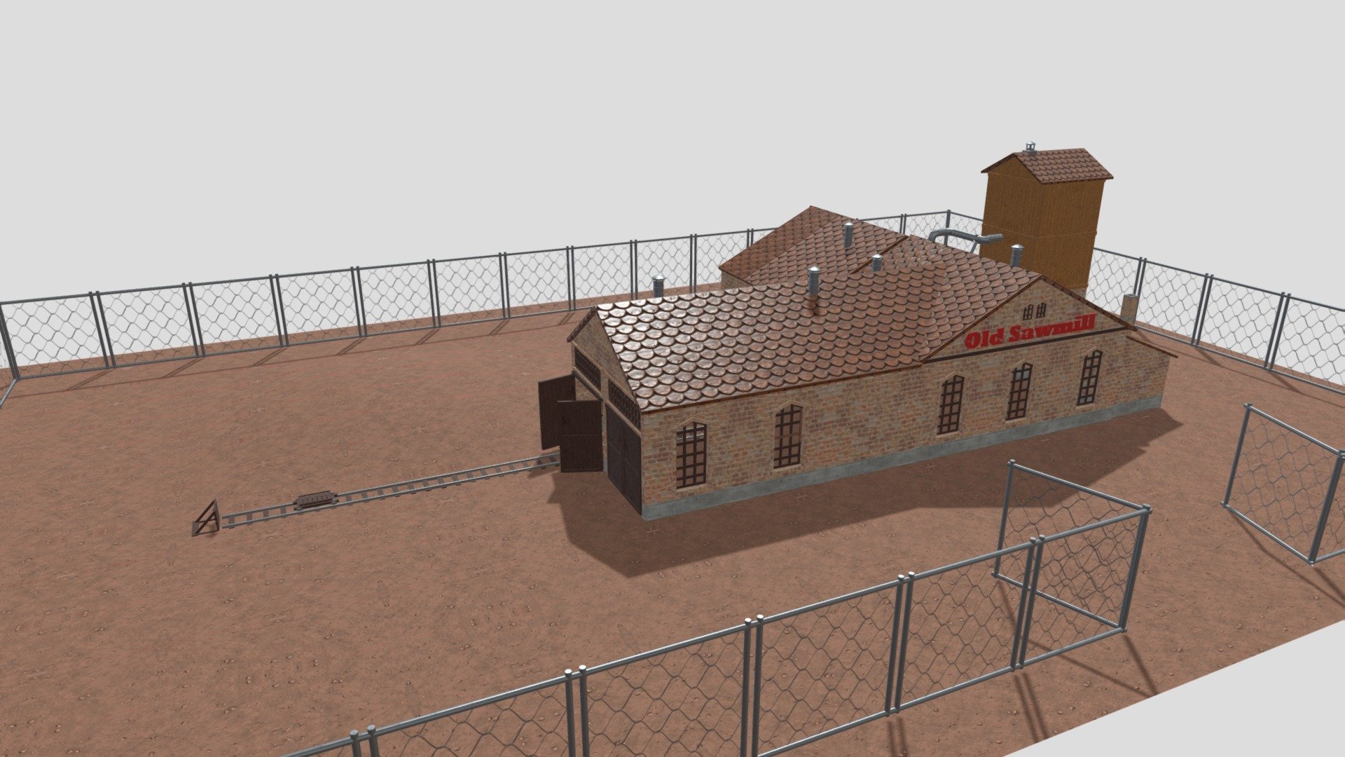 Old Sawmill (industrial building) - Download Free 3D model by simple ...