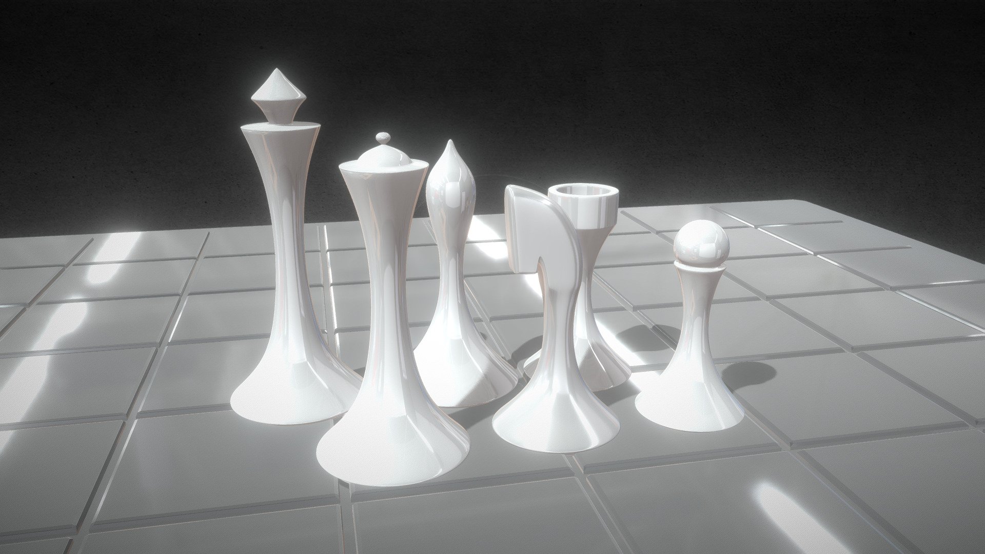 Designed chromatic chess pieces: complete set - Download Free 3D model ...