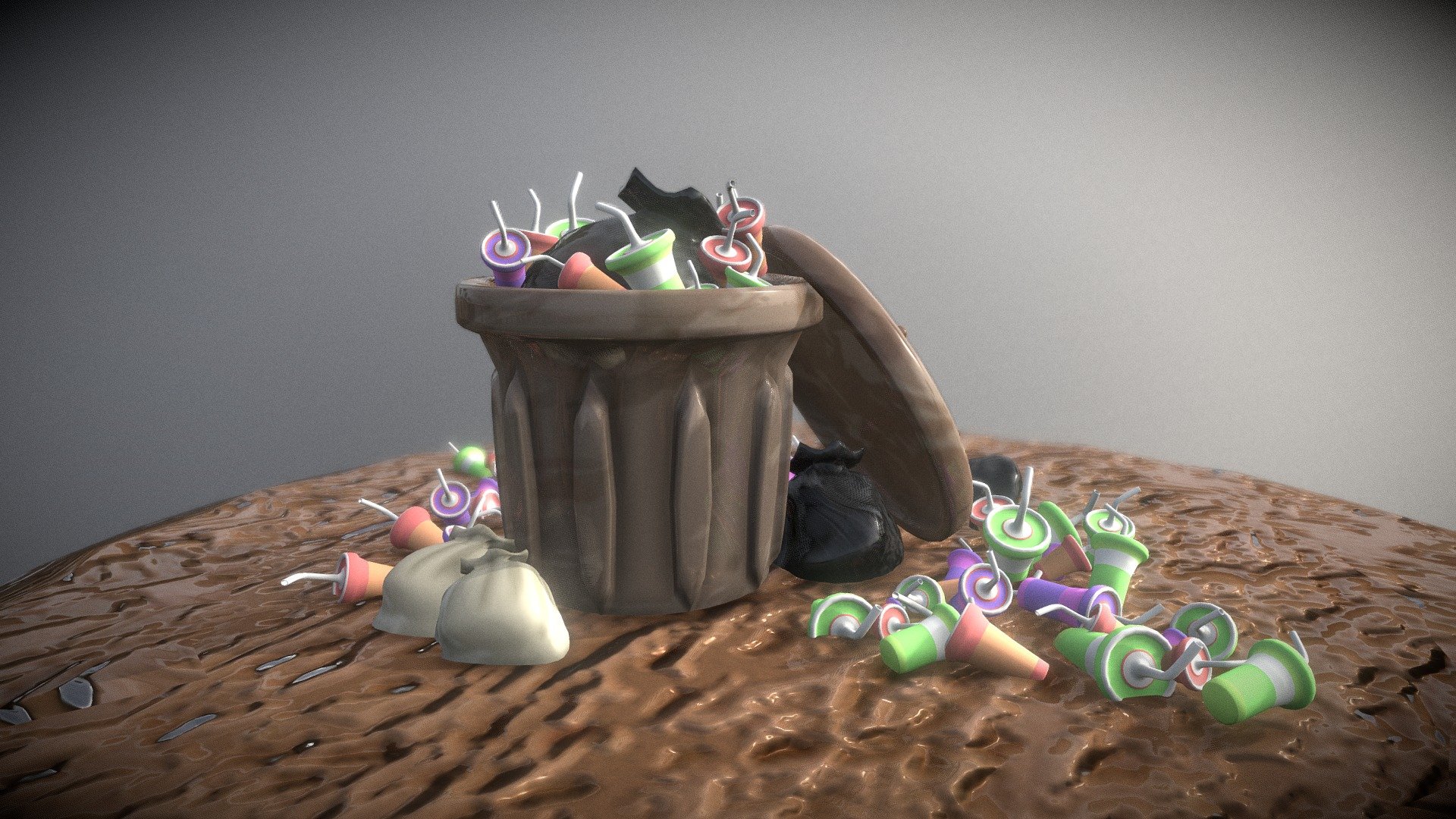 Maya Modeling Trash Can 01 - Download Free 3D model by zoracalyx [39f5f31] - Sketchfab